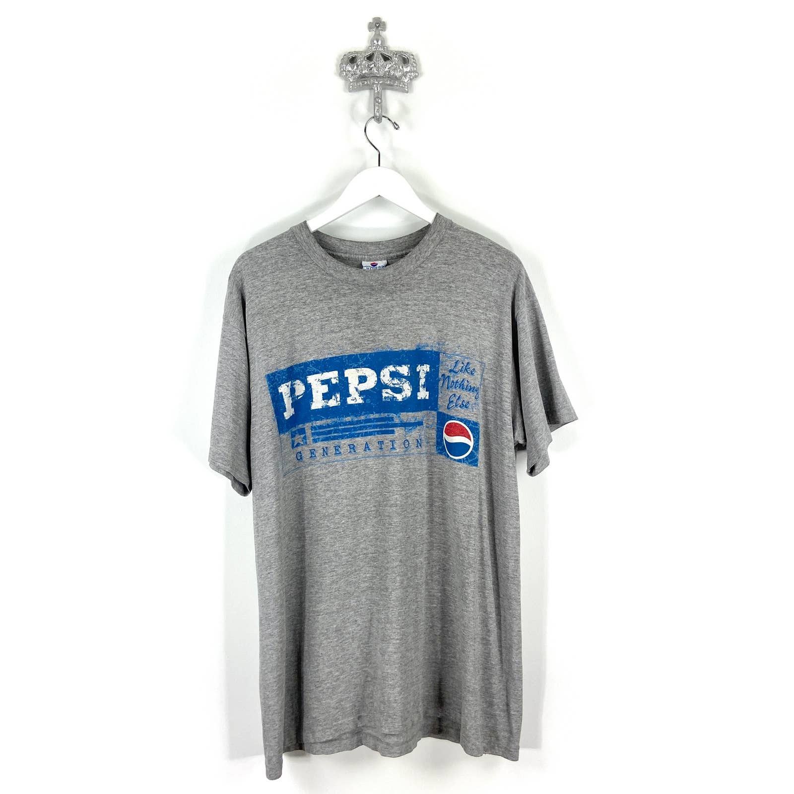 Vintage VINTAGE PEPSI T-SHIRT Xl | Gray Blue Coca-cola Retro Rare | Grailed