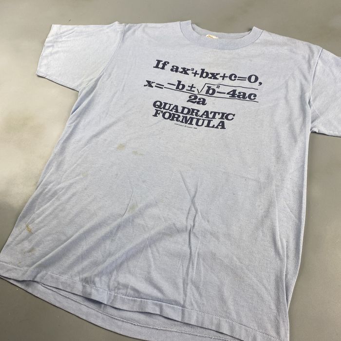 Vintage Vintage 1981 Quadratic Formula Math Print T-shirt MadeinUSA ...