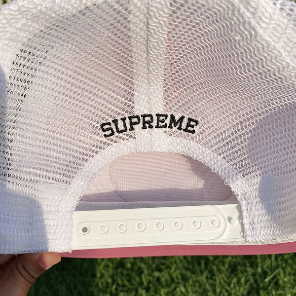 Supreme Pink and white Supreme authorized 5 panel hat | Grailed