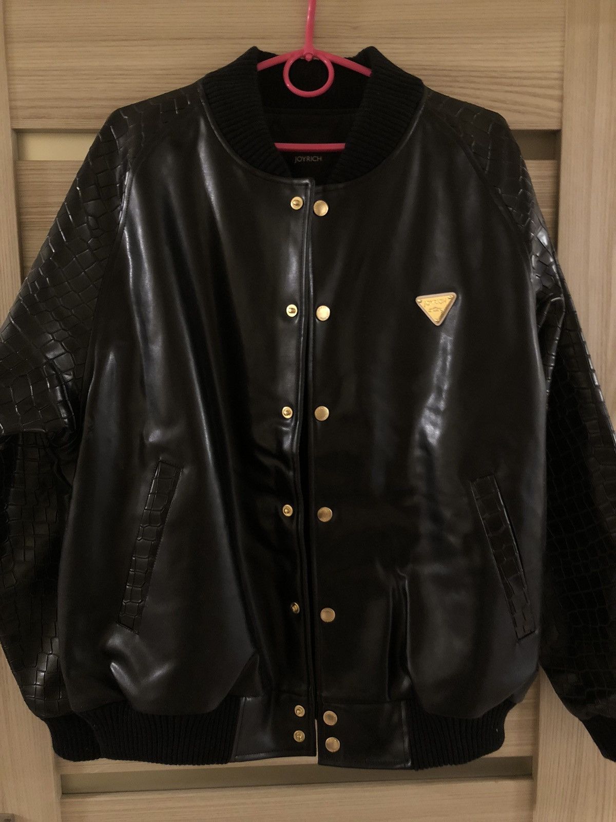 Joyrich Joyrich BLACK CROCODILE PU VARSITY JACKET | Grailed