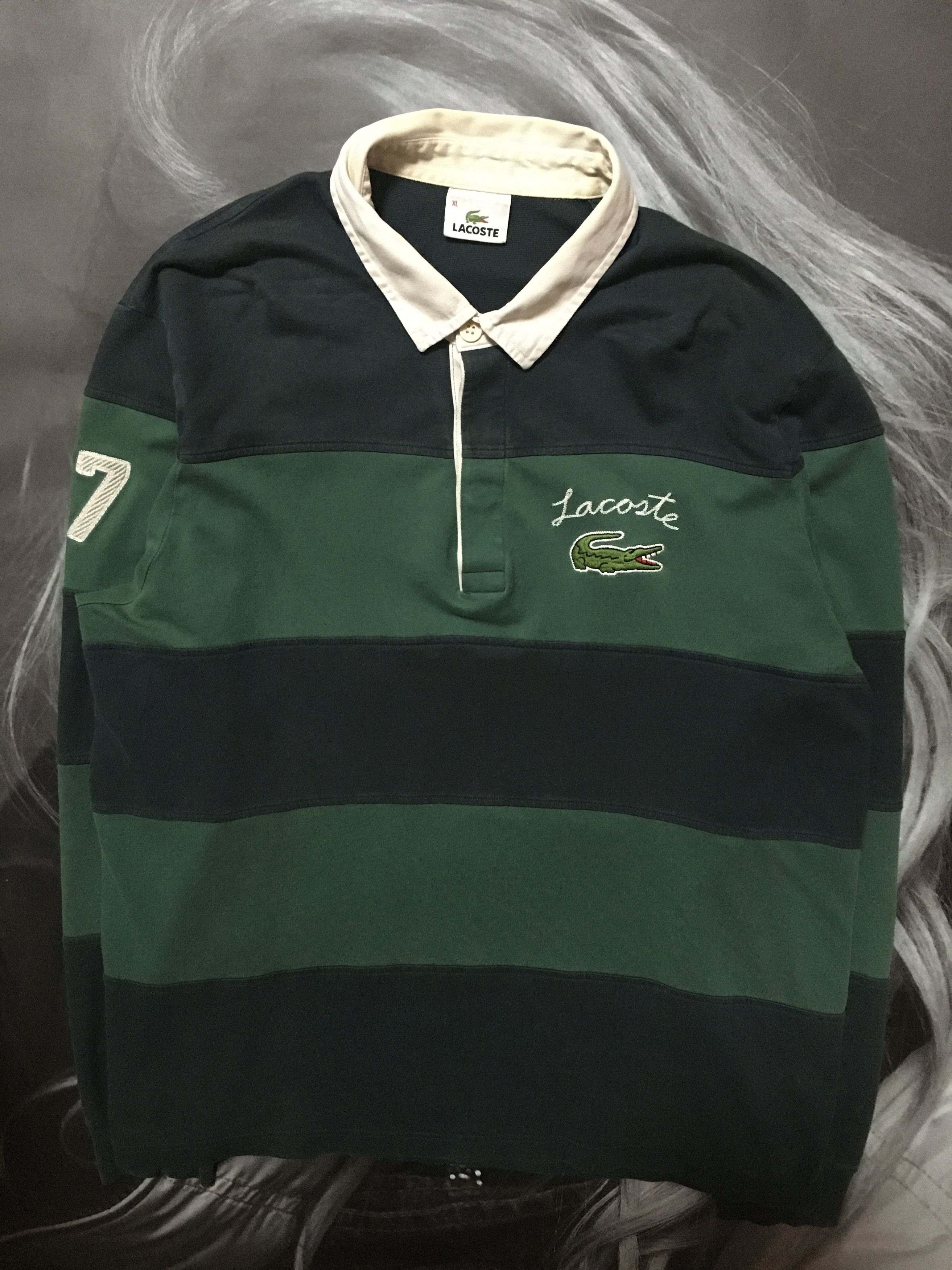 Vintage Vintage Lacoste Rugby Shirt Striped Pullover Logo Travis | Grailed