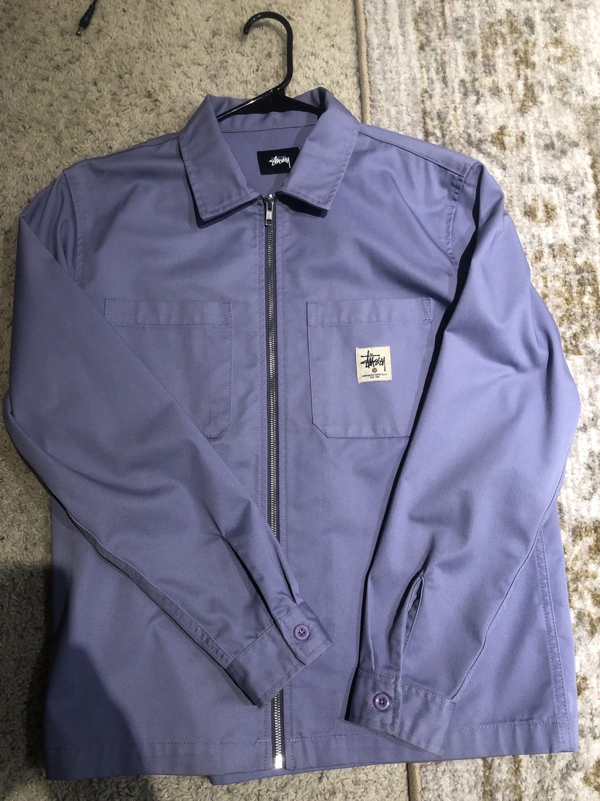 Stussy Stussy Zip Up Work Shirt Lavender | Grailed