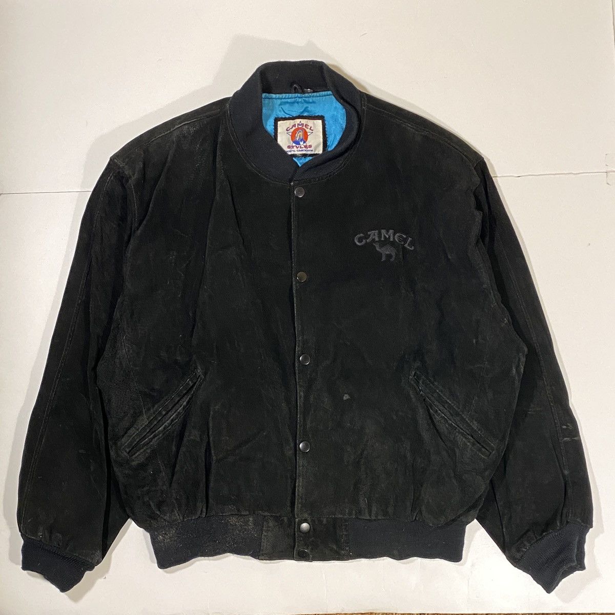 Camel × Marlboro × Vintage Vintage Suede Camel Cigarettes Bomber Jacket ...