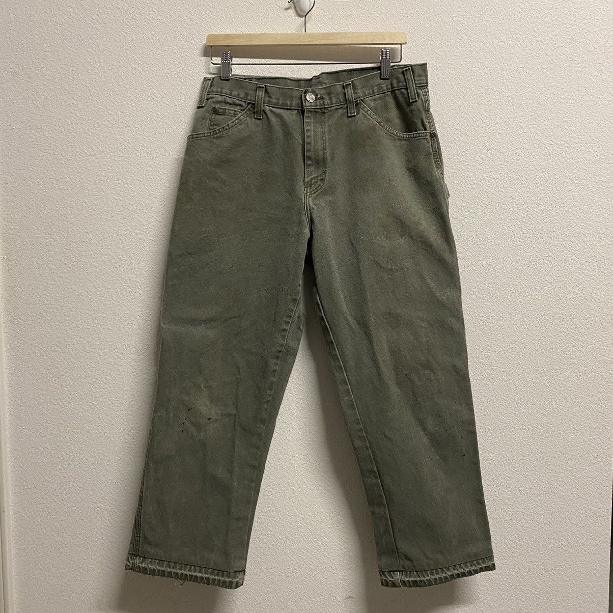 Vintage Moss Green Dickies Single Knee Carpenter Work Pants | Grailed
