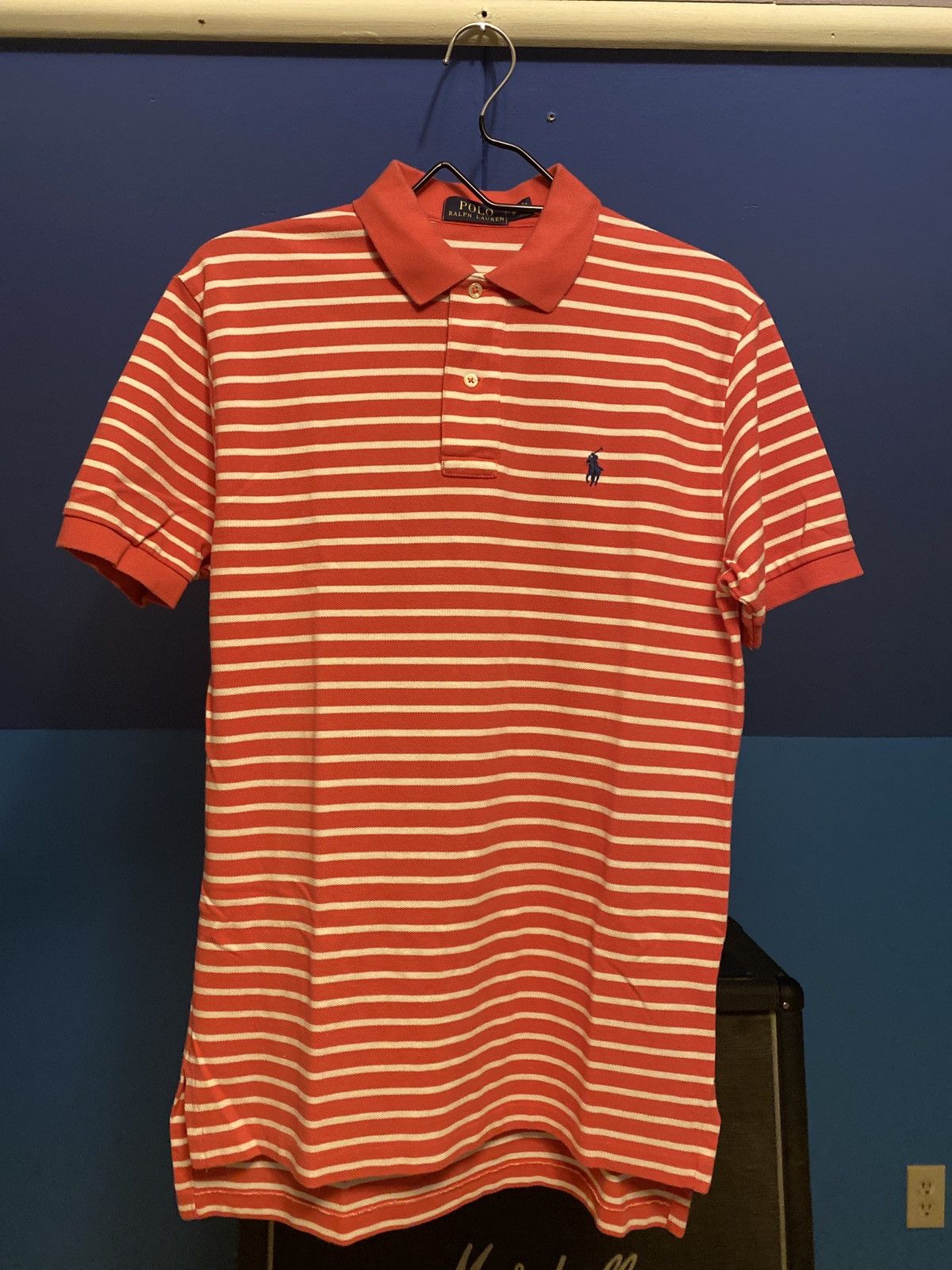 Polo Ralph Lauren Coral Striped Short-Sleeve Polo | Grailed
