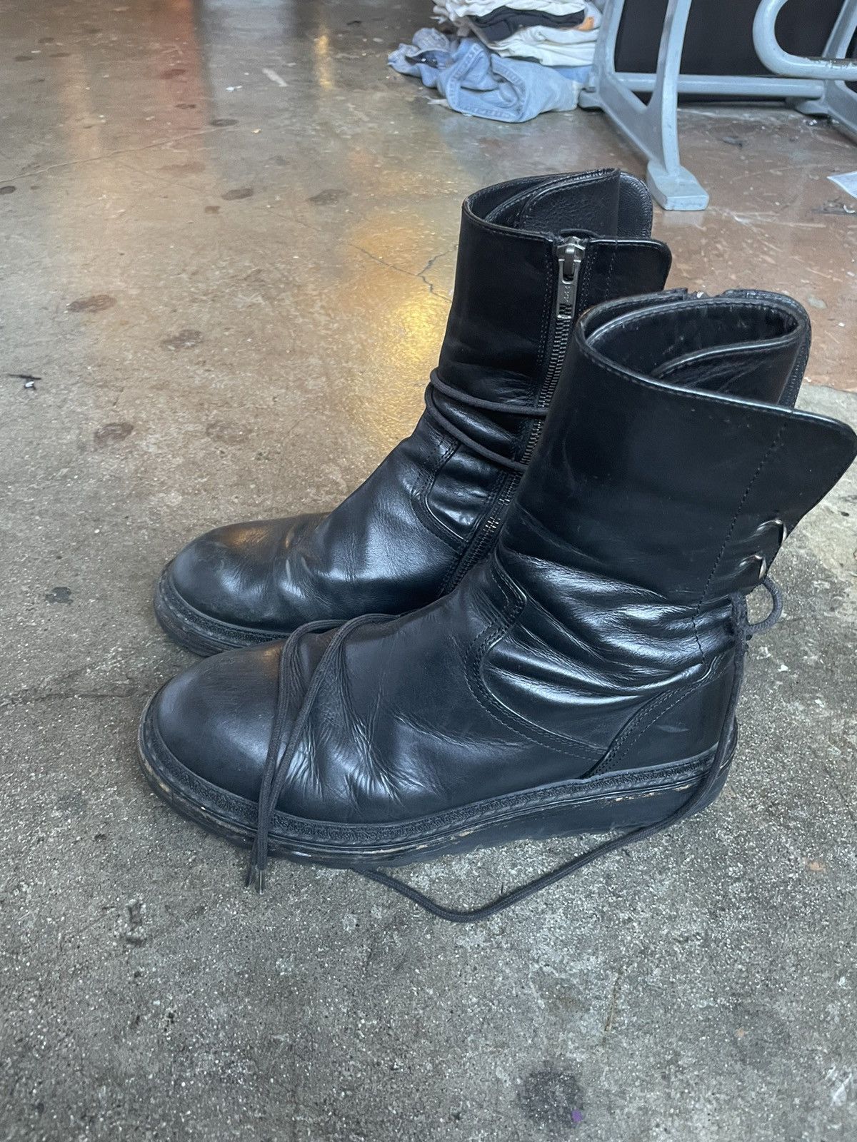 Ann Demeulemeester Ann D Back Lace corsett Vitello Boots AW 12 Wedge ...