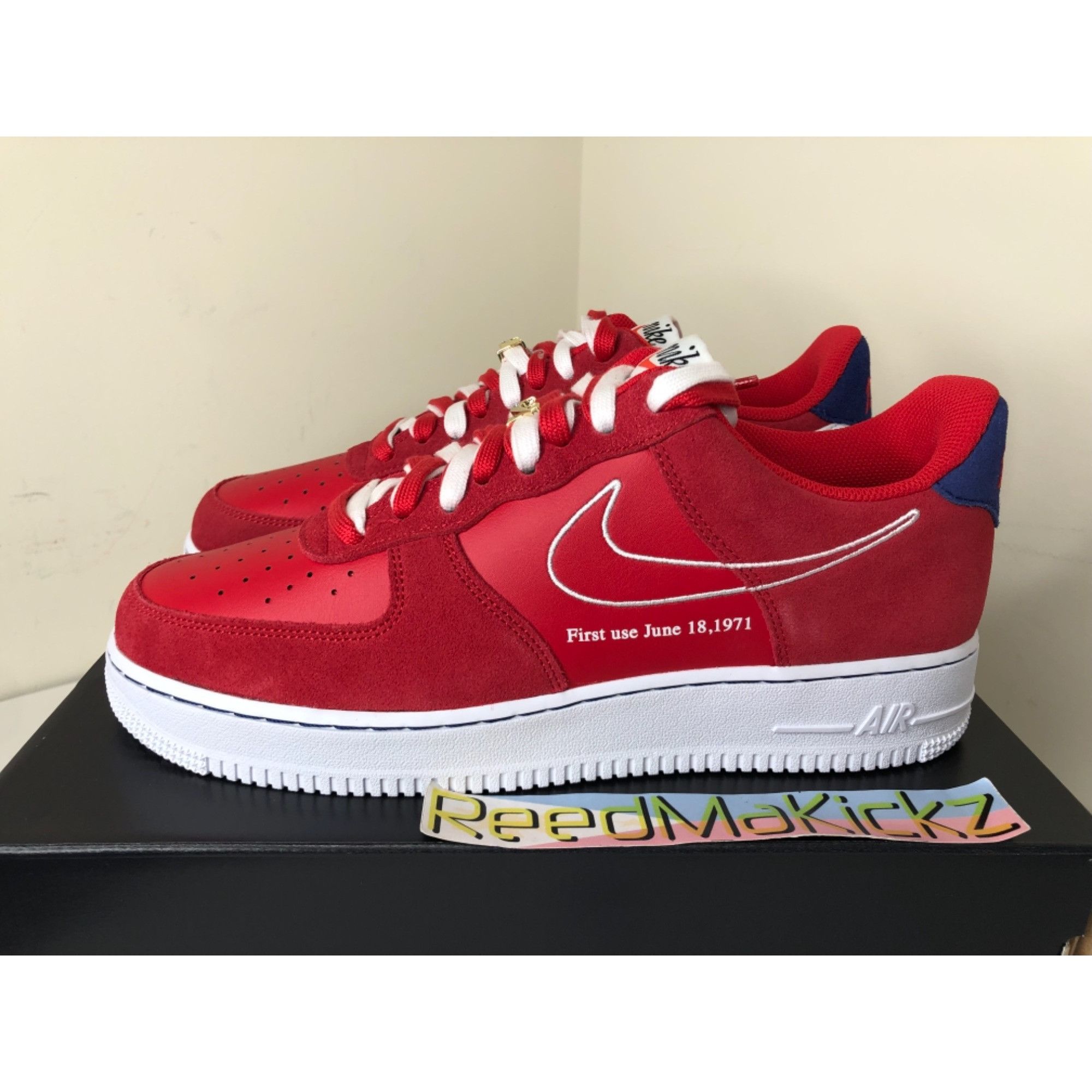 Nike Nike Air Force 1 Low University Red "First Use" mens 10us | Grailed