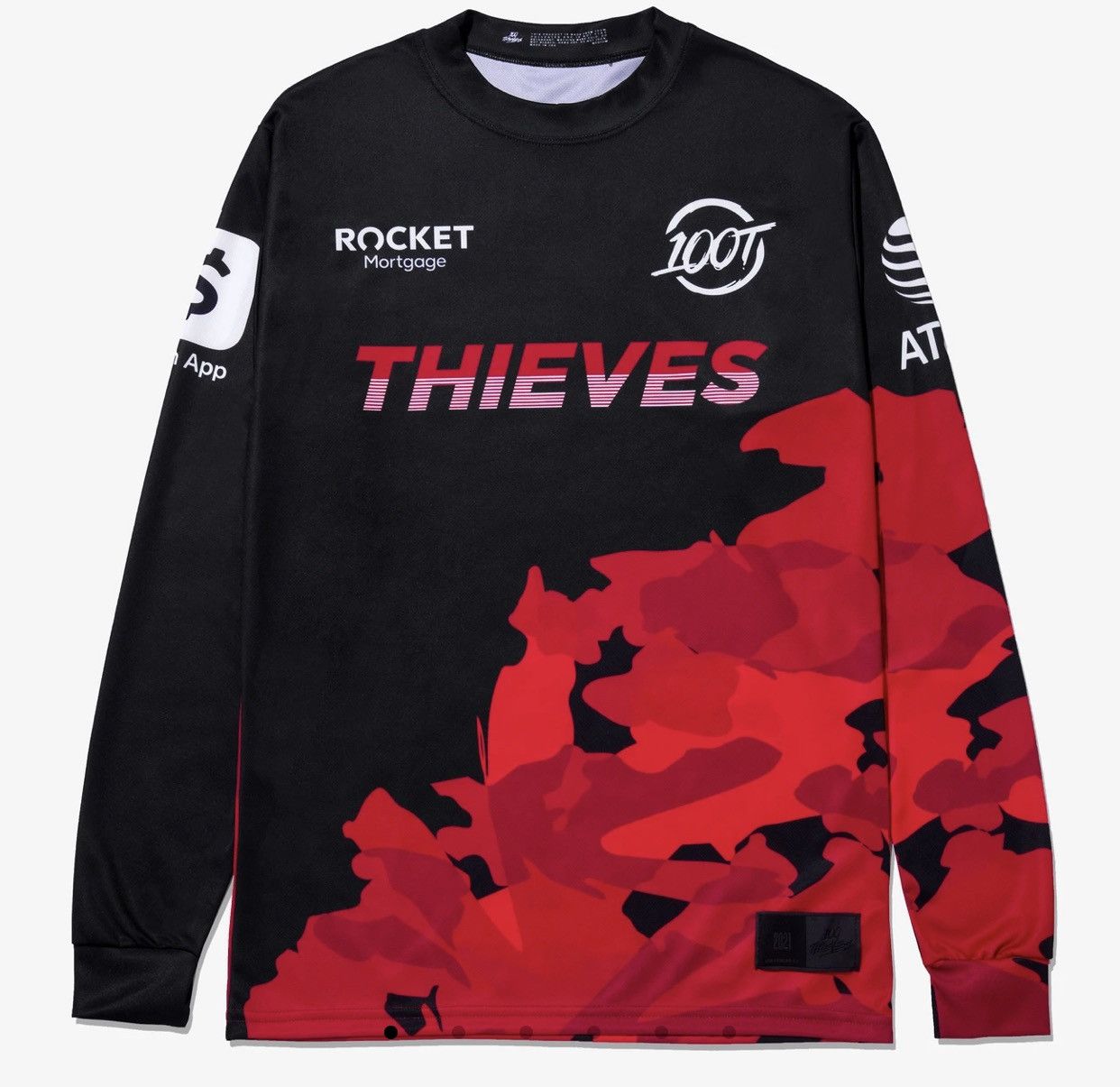 100 Thieves 100 THIEVES Worlds Jersey Black/Red camo | Grailed