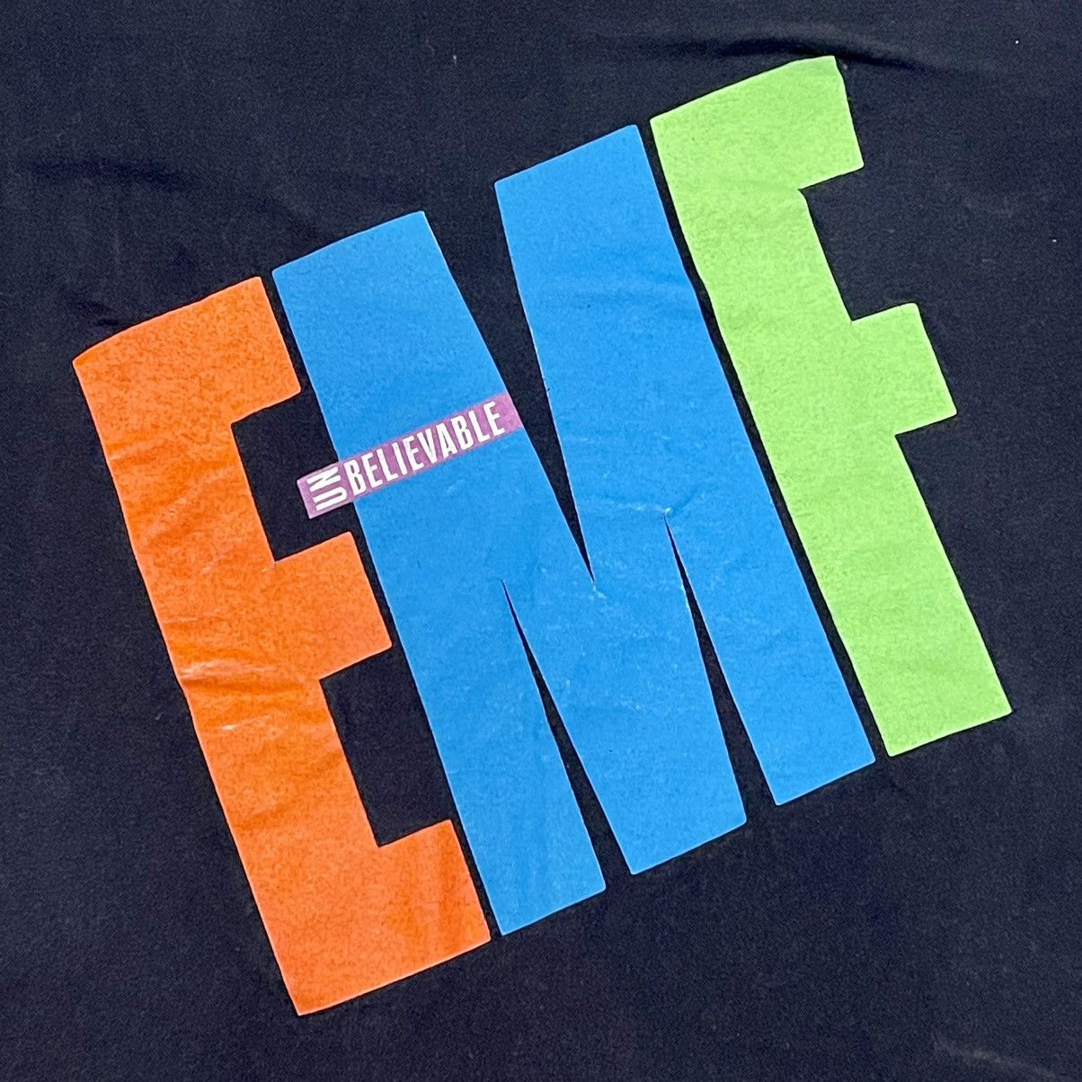 Vintage VINTAGE 1990 EMF UNBELIEVABLE ELECTRONIC RAVE BAND TEE! | Grailed