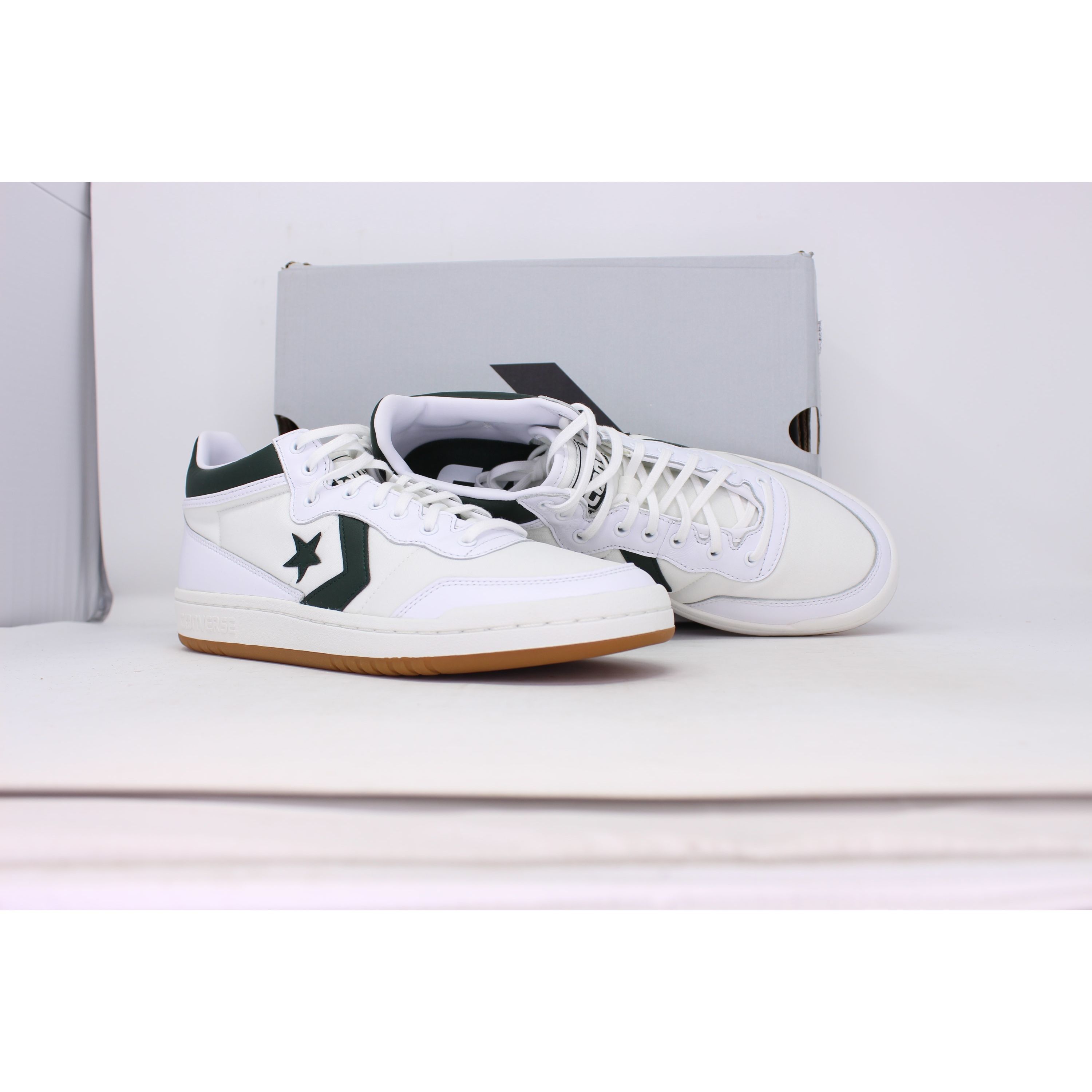 Converse Fastbreak Pro Mid White/Deep Emerald/Gum 166247C | Grailed