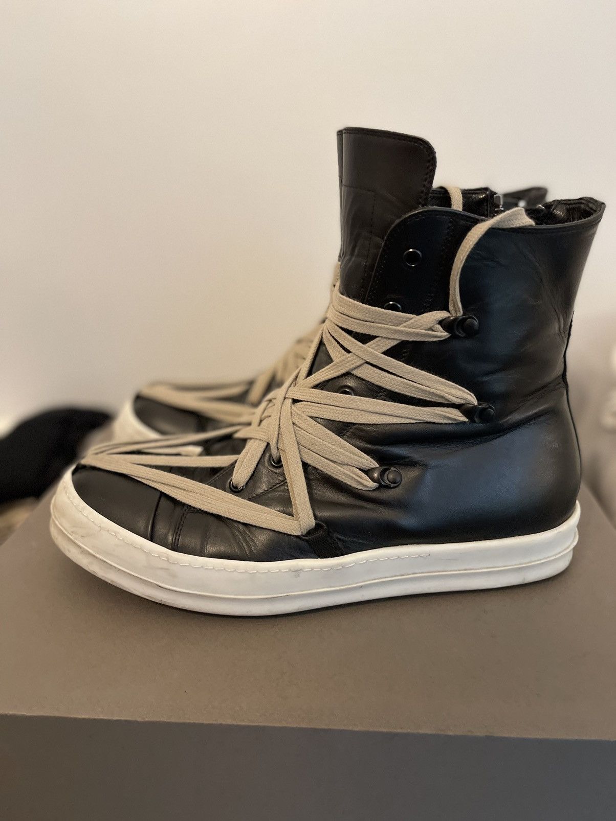 Rick Owens Rick Owens SS20 Mega lace Ramones Hightop Sneakers | Grailed