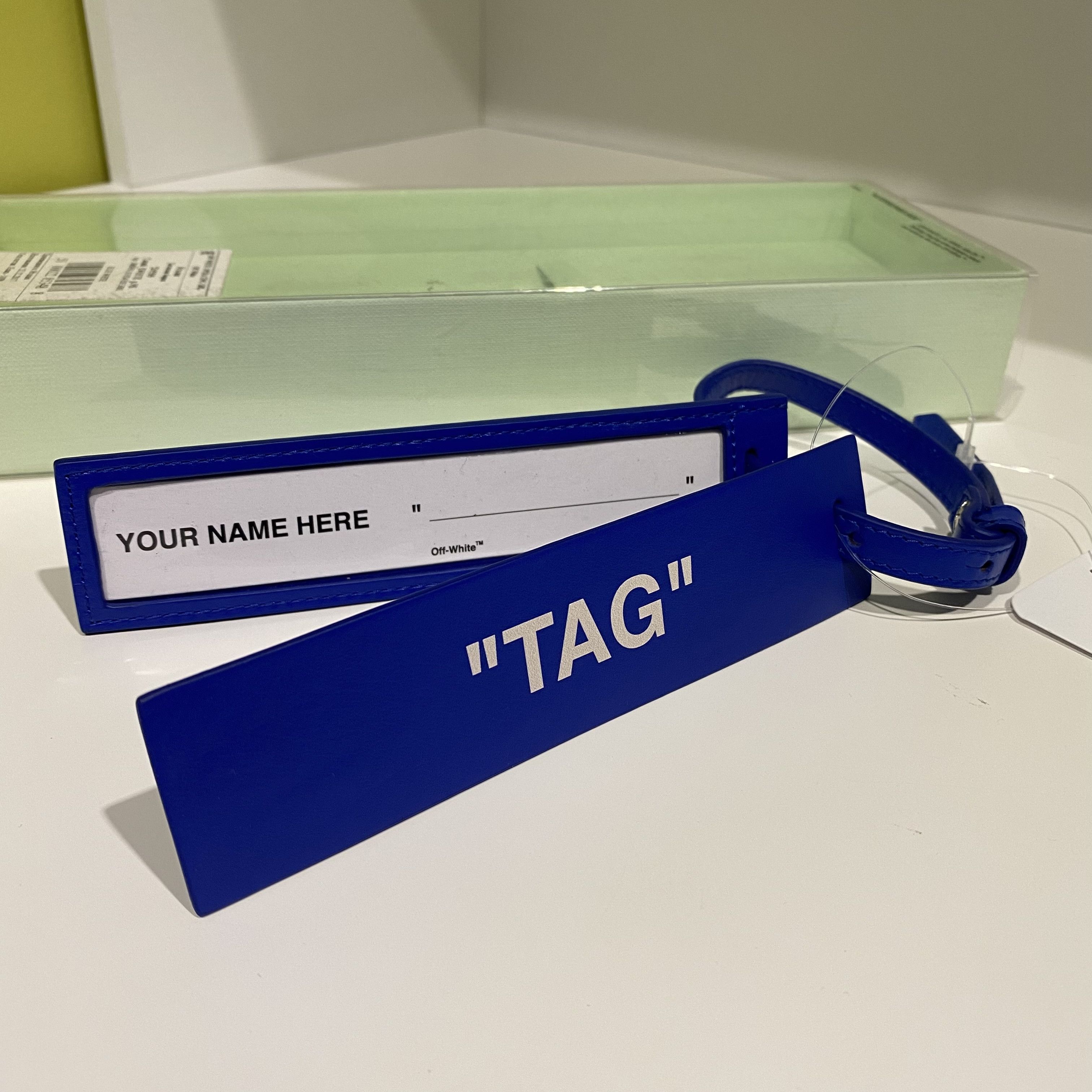 Off-White Off-white Tag Luggage Blue Leather | Grailed