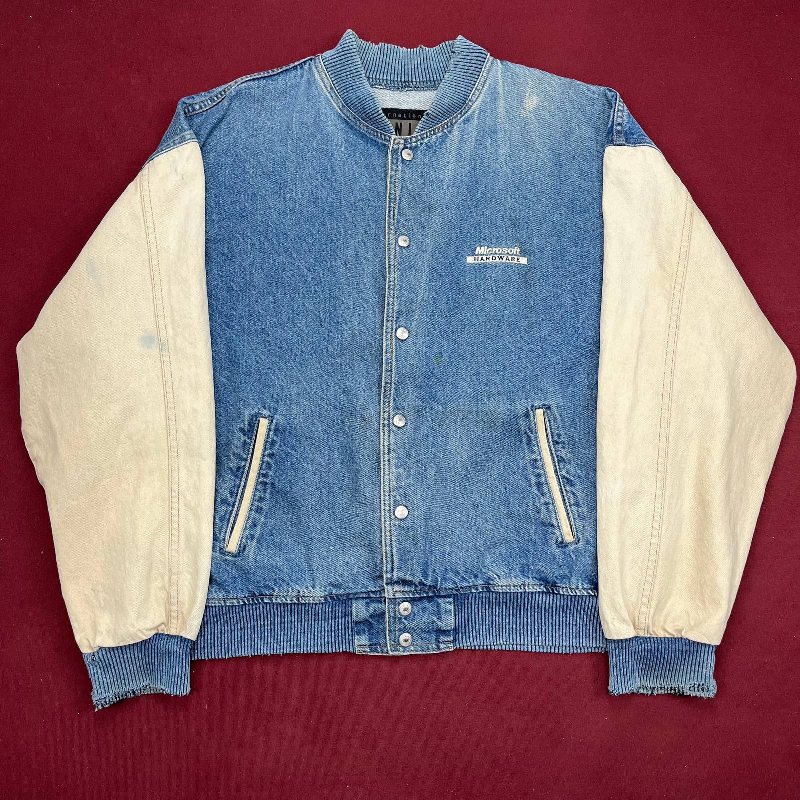 Vintage Vintage 90’s Microsoft Hardware Denim Letterman Jacket | Grailed