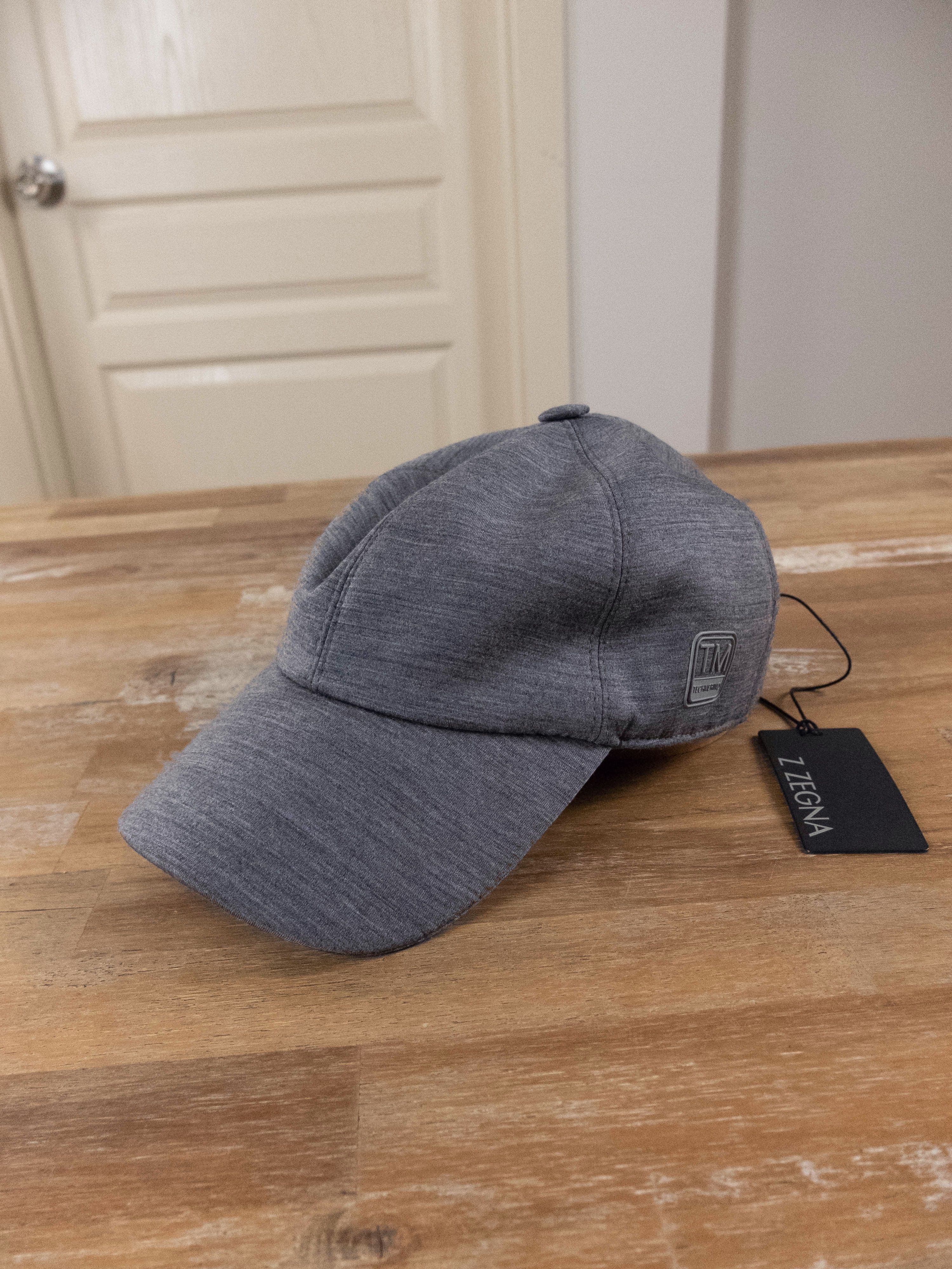 Z Zegna Z ZEGNA Techmerino solid gray wool baseball cap hat Medium ...