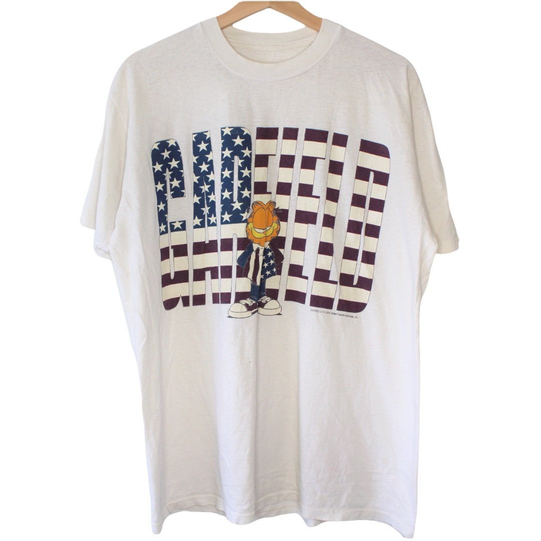 Vintage O291 Vintage1978 Garfield USA Flag Character Single Stitch ...