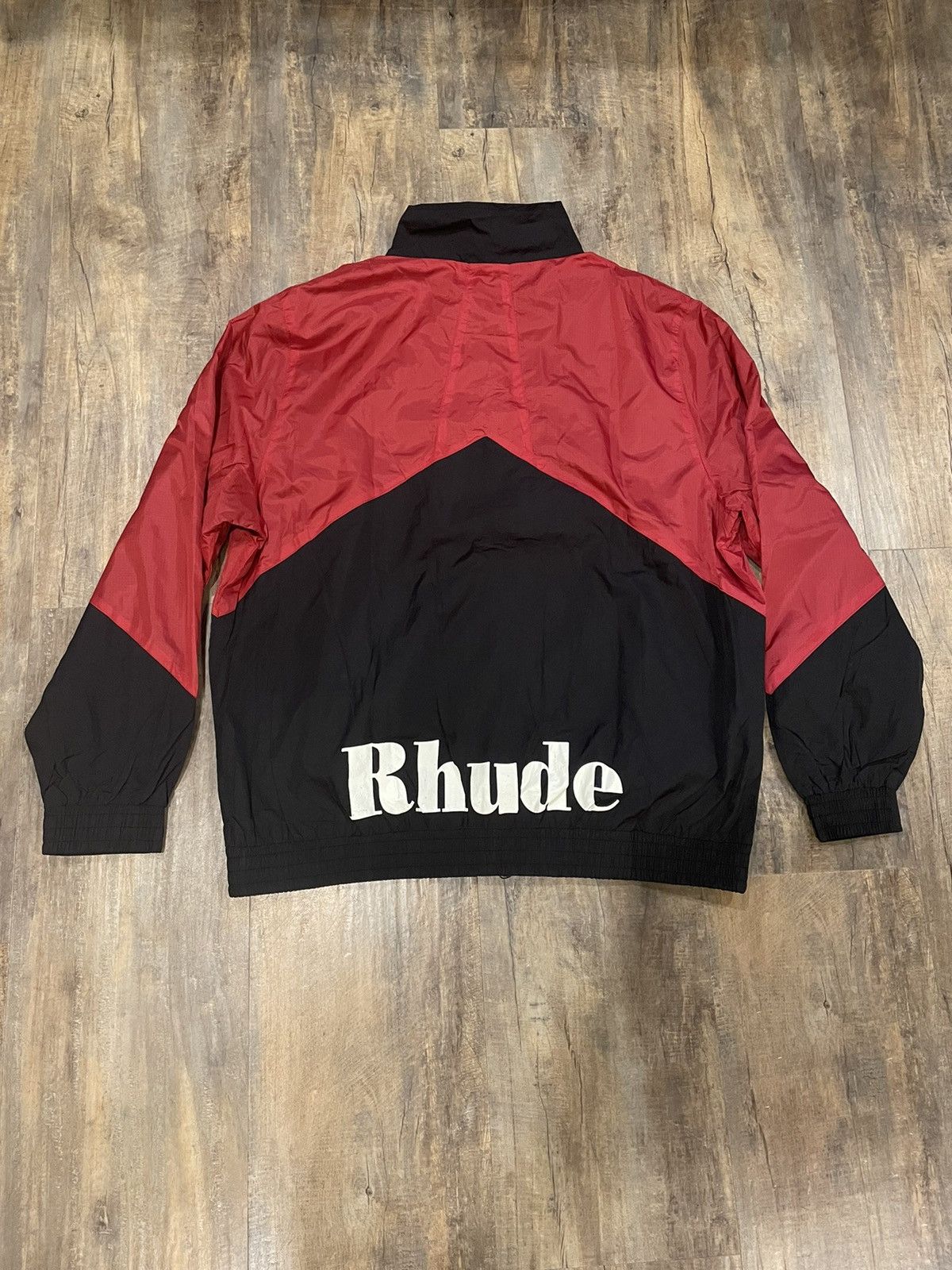 Rhude New Rhude Flight Jacket Logo Red Zip Up Nylon Windbreaker | Grailed