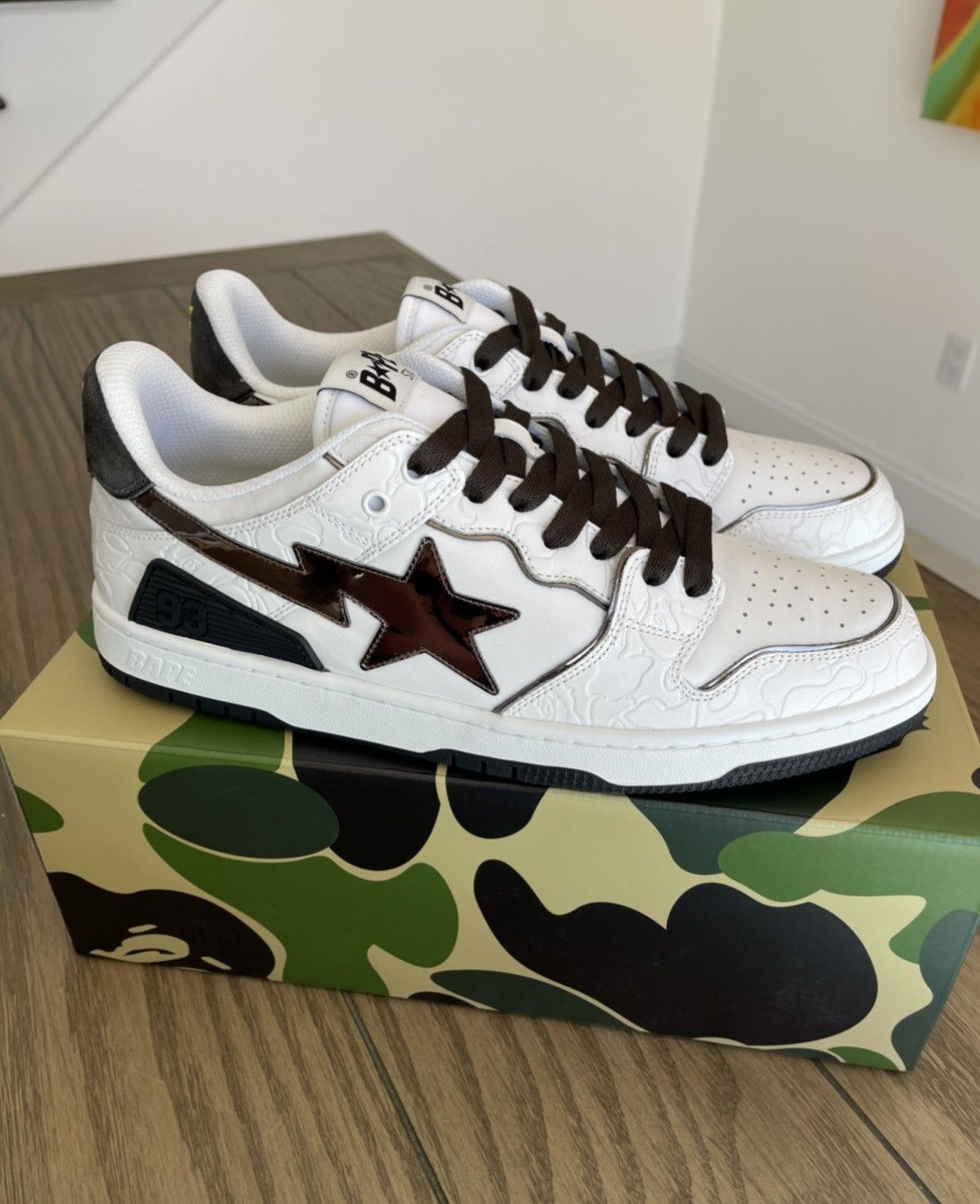 Bape 💫 Bape STA Sk8 White Black Chrome Bapesta Low Dunk Size 12 💫 | Grailed