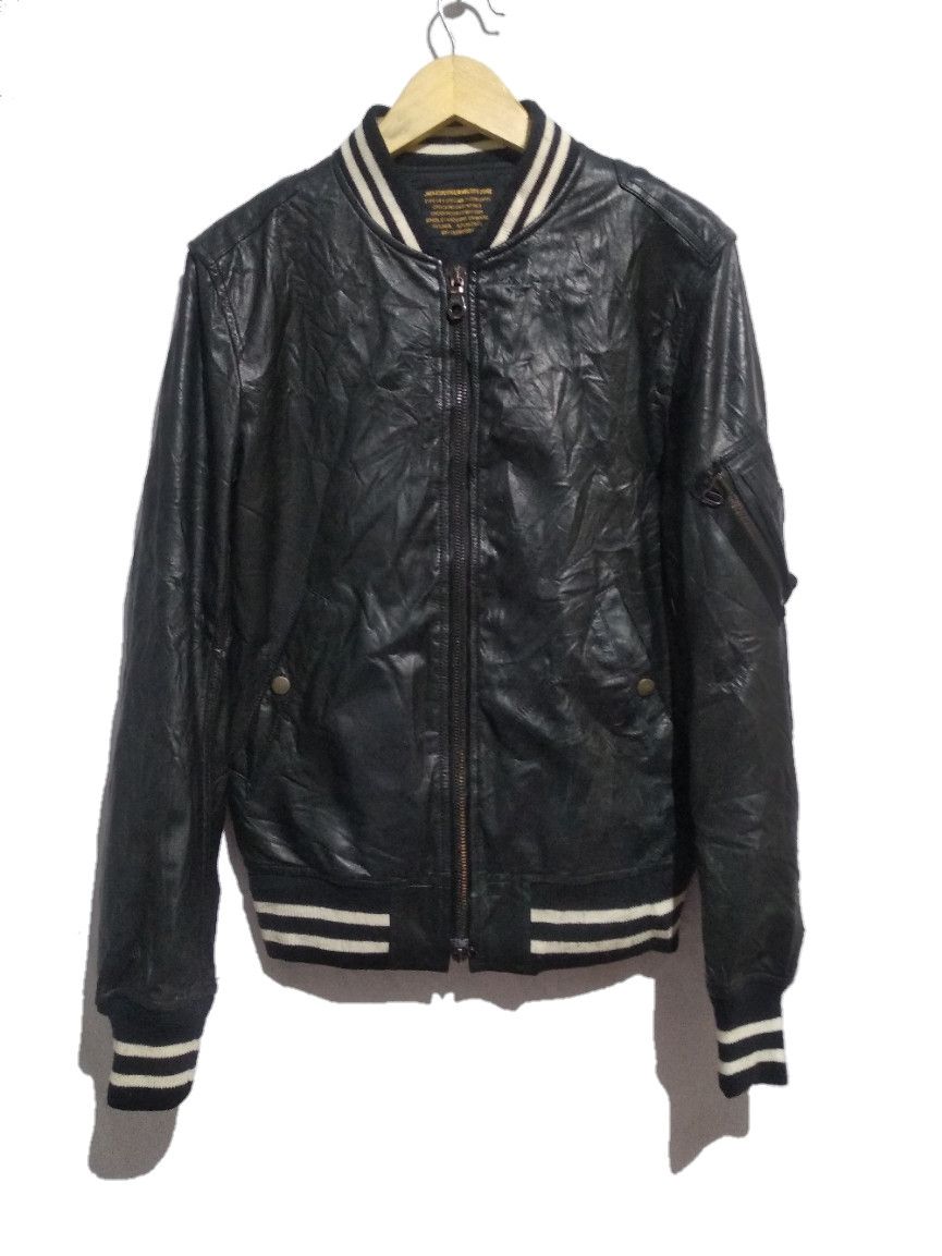 Japanese Brand Izrell x DRESTRIP Leather MA-1 Bomber Jacket Made in Japan | Grailed