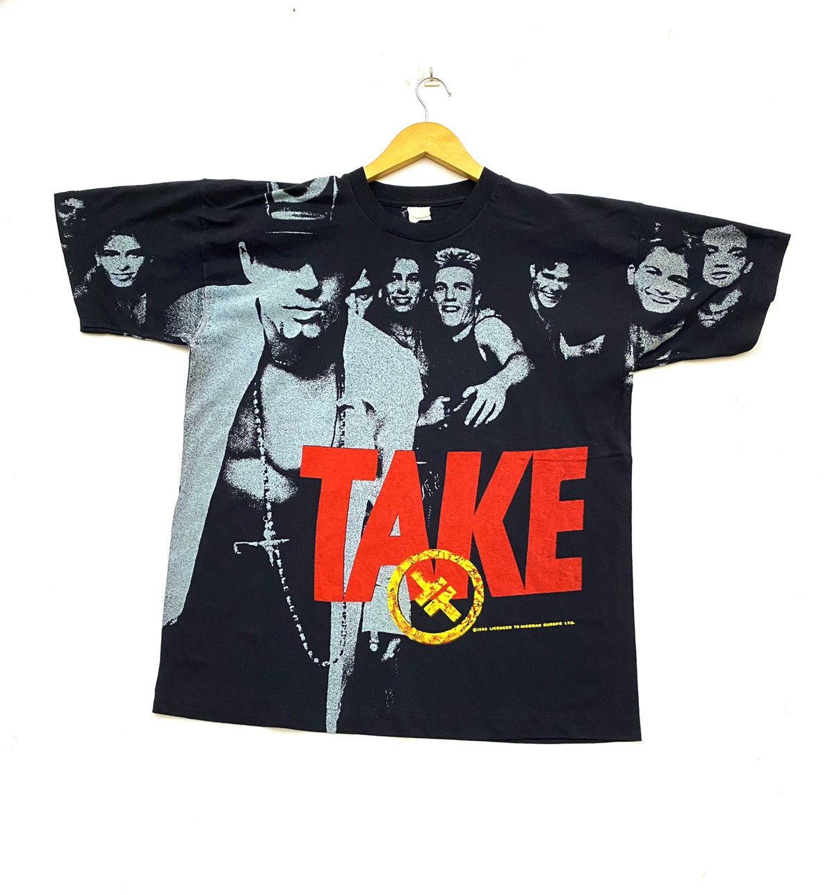 Vintage vintage 1993 TAKE THAT allover print fullprint rare t-shirts ...