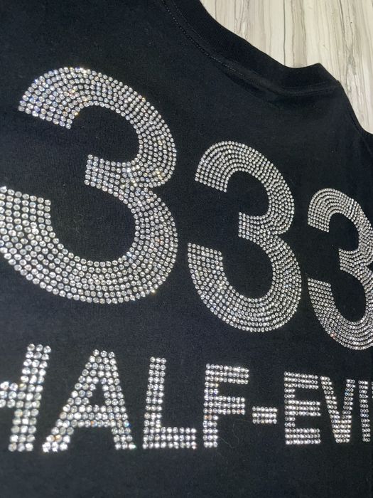 Streetwear Half Evil 333 Rhinestone tee | Grailed