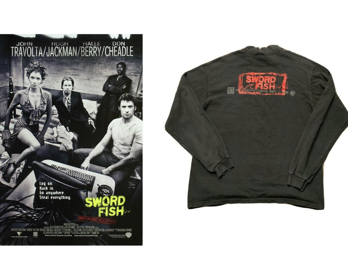 Movie × Vintage × Warner Bros VTG Y2K 2000 Sword Fish Cast Crew Halle ...