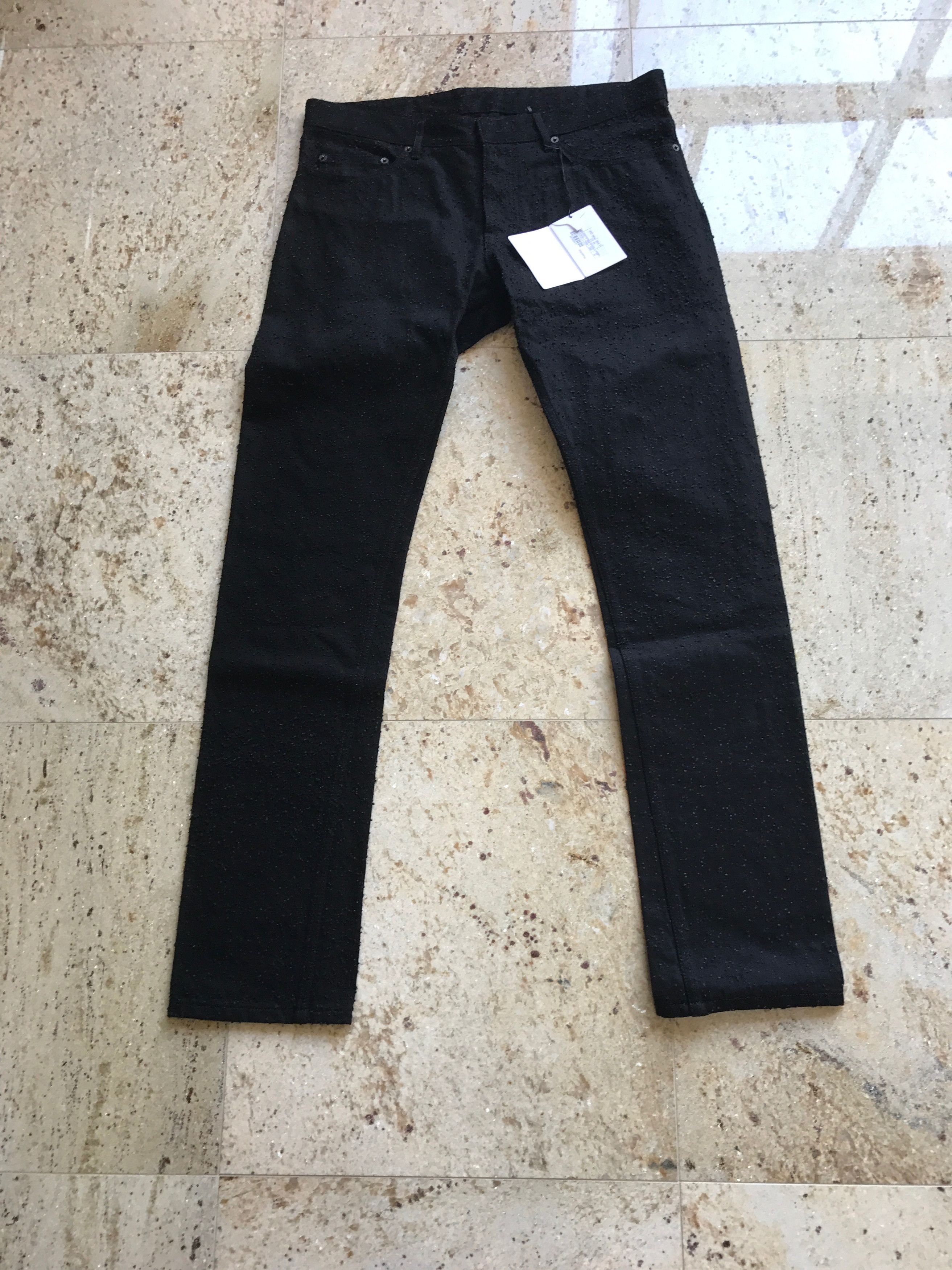 Balenciaga 29/30/34 Slim Fit Textured Black Denim | Grailed