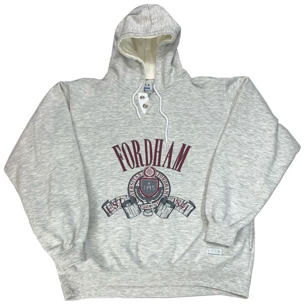 Vintage Vintage 90s Fordham University Crest Spellout Hoodie Jacket ...