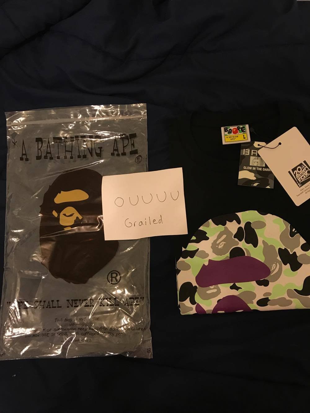 Bape ALIEN BIG APE HEAD FACE HUGGER TEE | Grailed