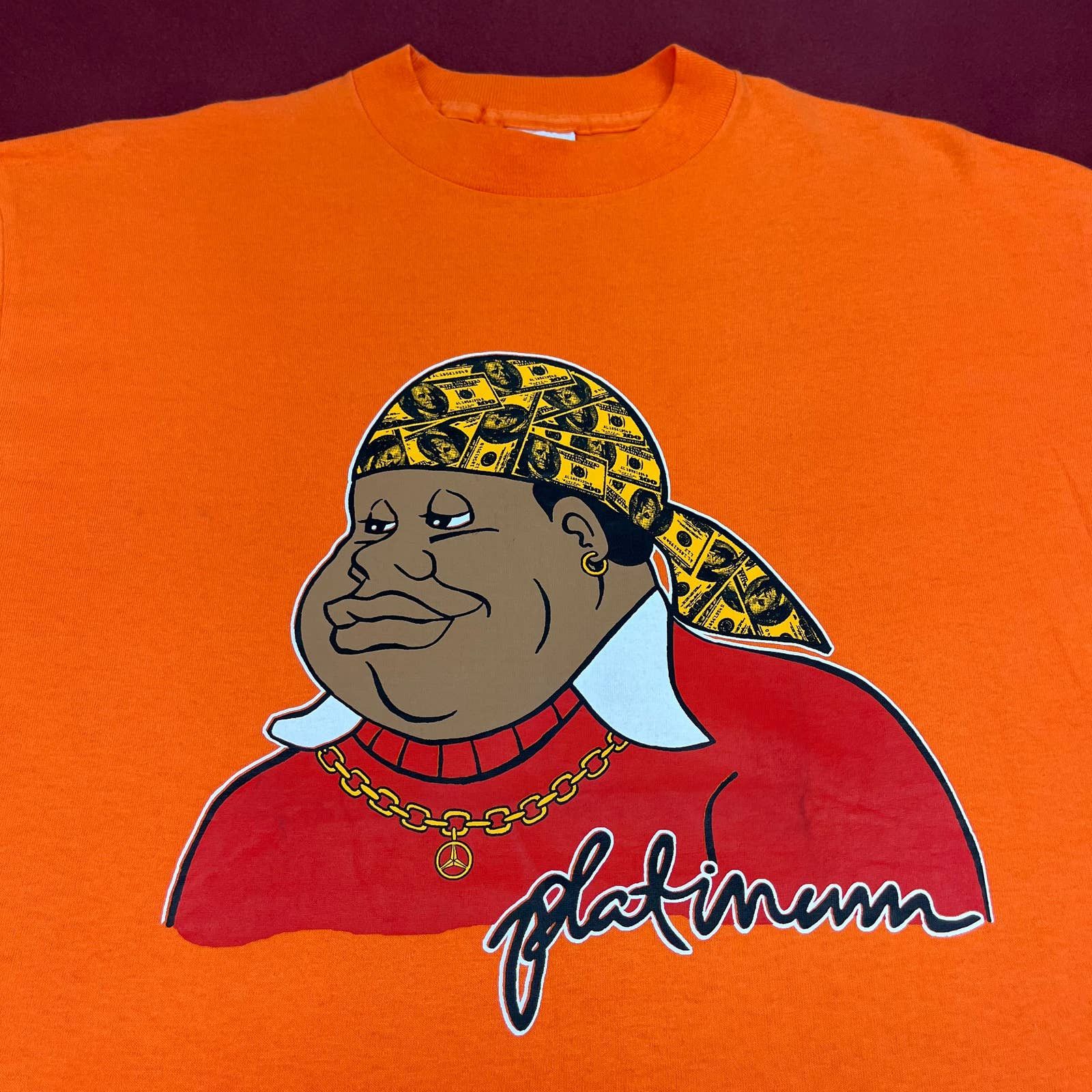 Vintage Vintage 90’s Fat Albert Cartoon Platinum Rap Orange T-Shirt ...