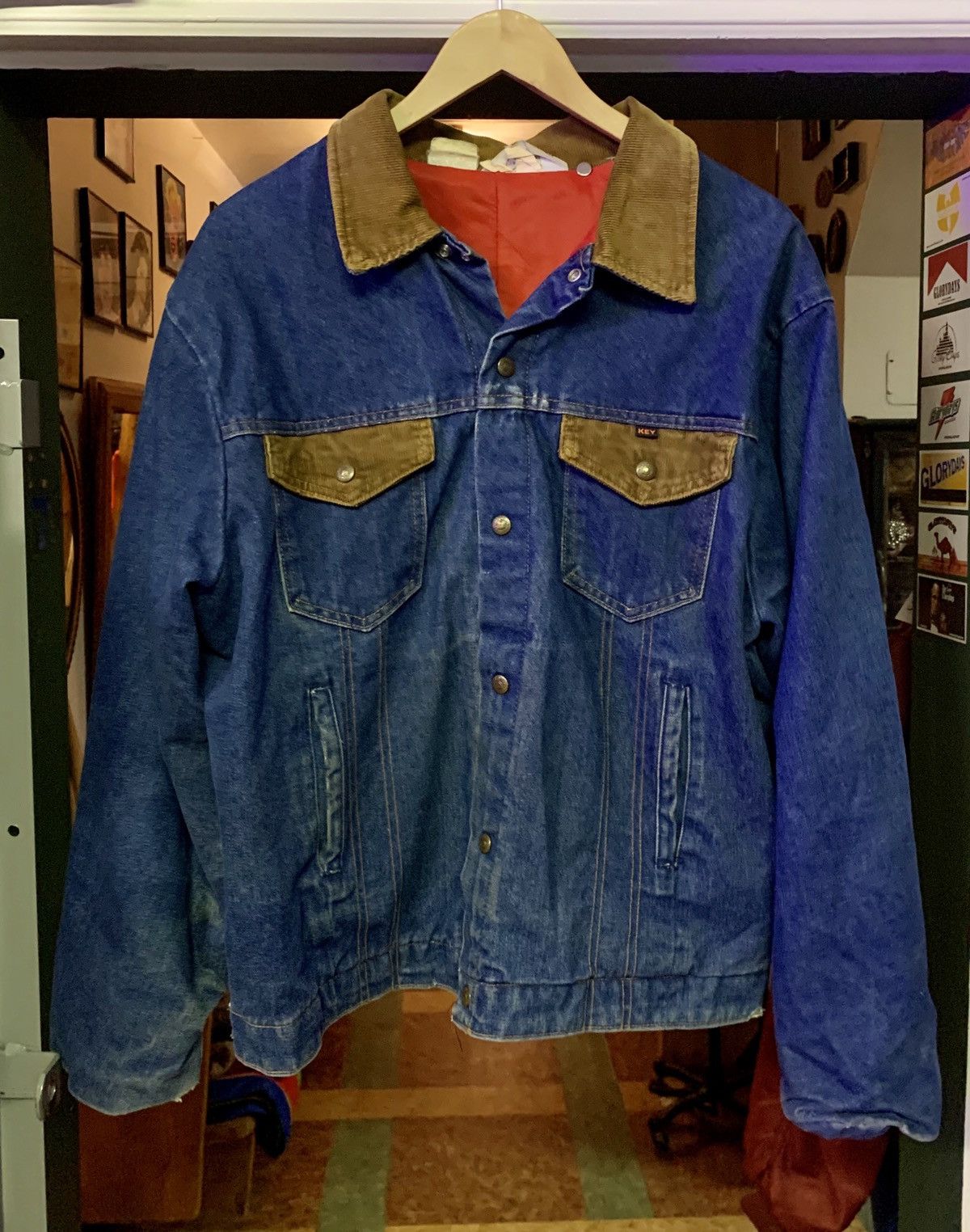 Vintage Vintage Key Imperial Cord Collar Denim Jacket FREE SHIPPING ...