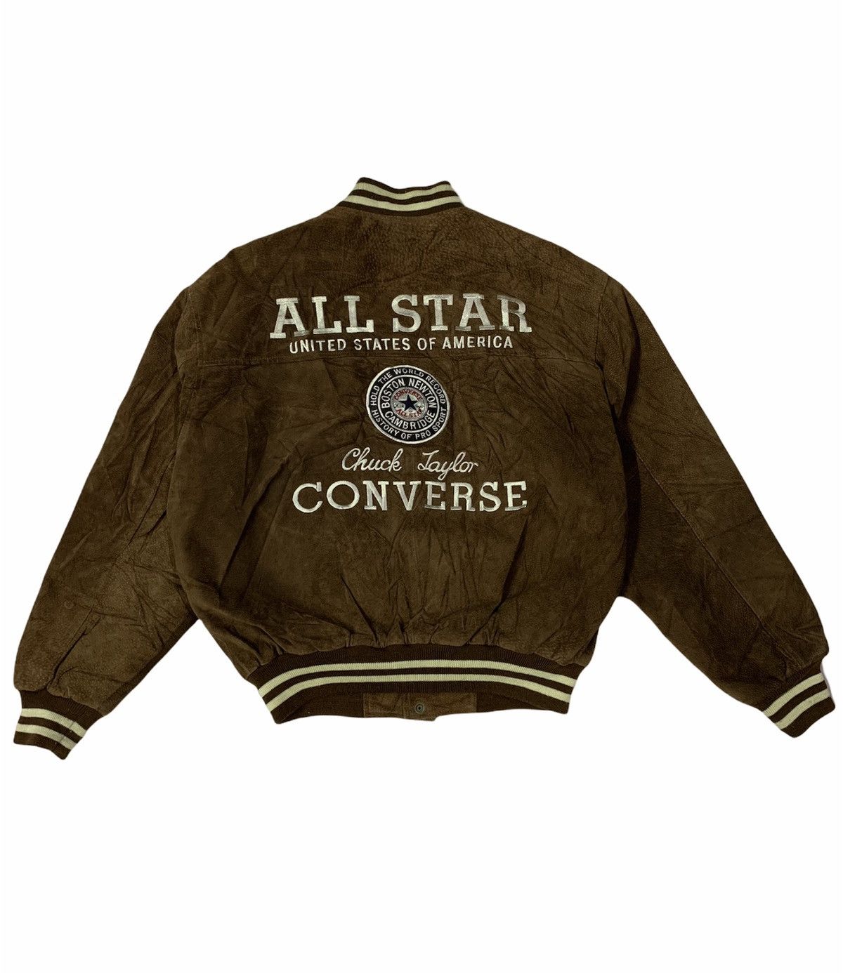 Converse 🔥CONVERSE ALL STAR LEATHER VARSITY JACKETS | Grailed