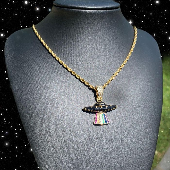 Streetwear ICED UFO Pendant | Rope Chain Cuban Chain Figaro Chain | Grailed