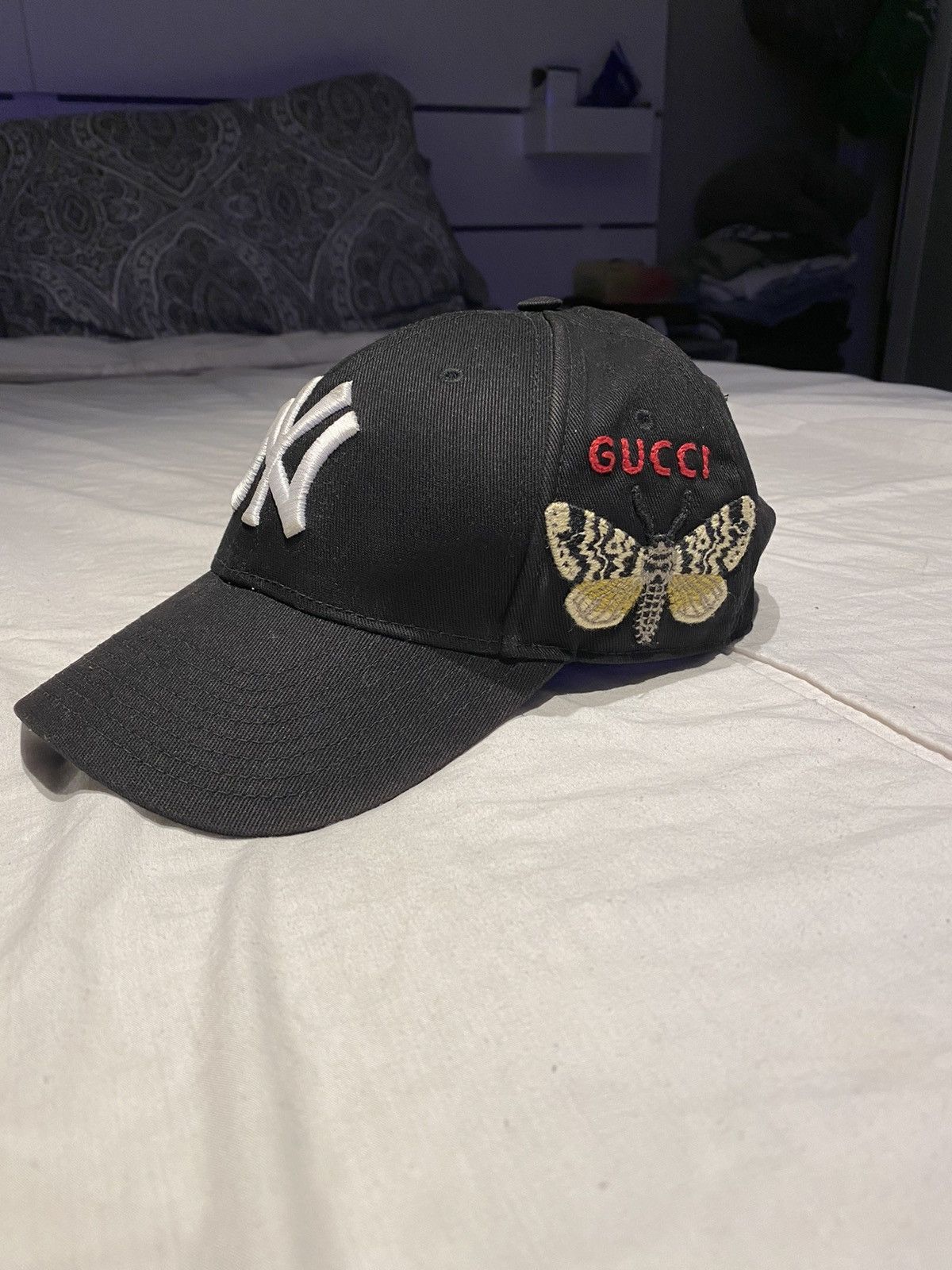 Gucci × MLB × New York Yankees Gucci baseball cap X NY Yankees bee NEW ...