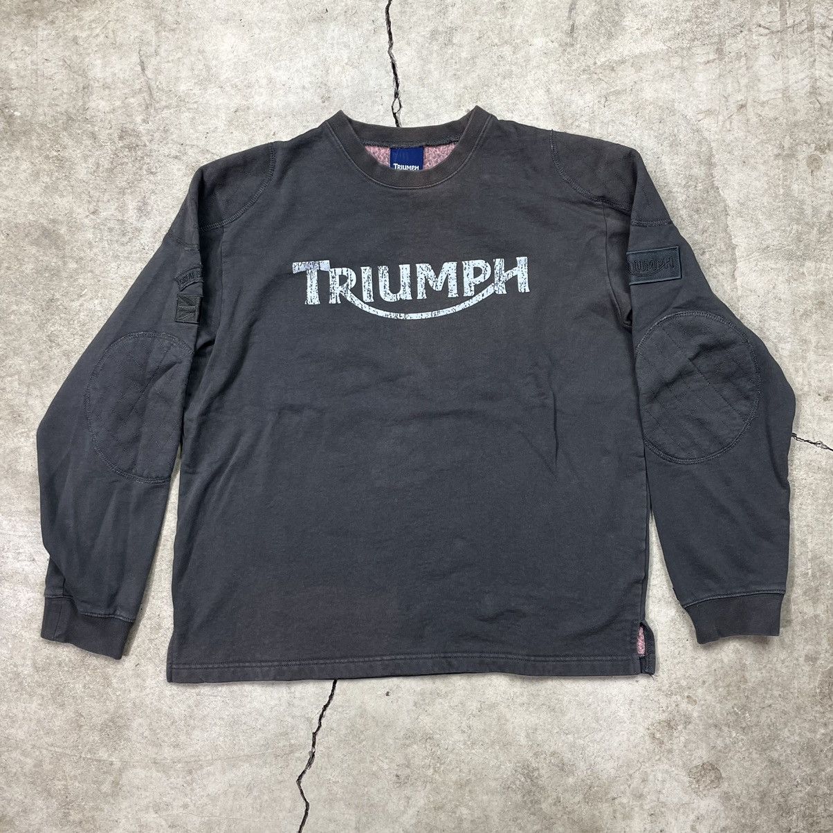 Vintage Vintage Triumph Motorcycles Crewneck Sweater With Patches | Grailed