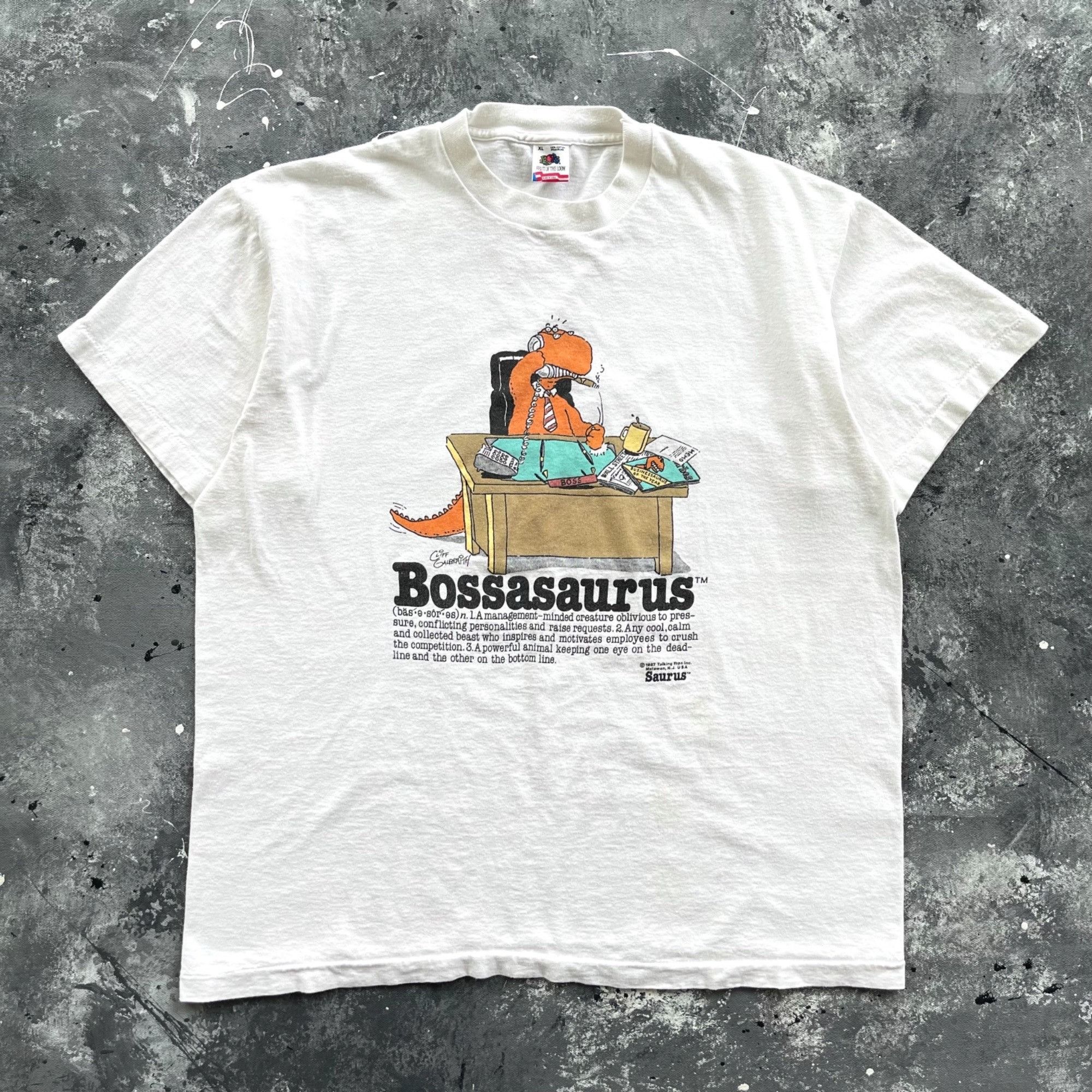Vintage Vintage 90s Bossasaurus Funny Cartoon Comic T-shirt | Grailed