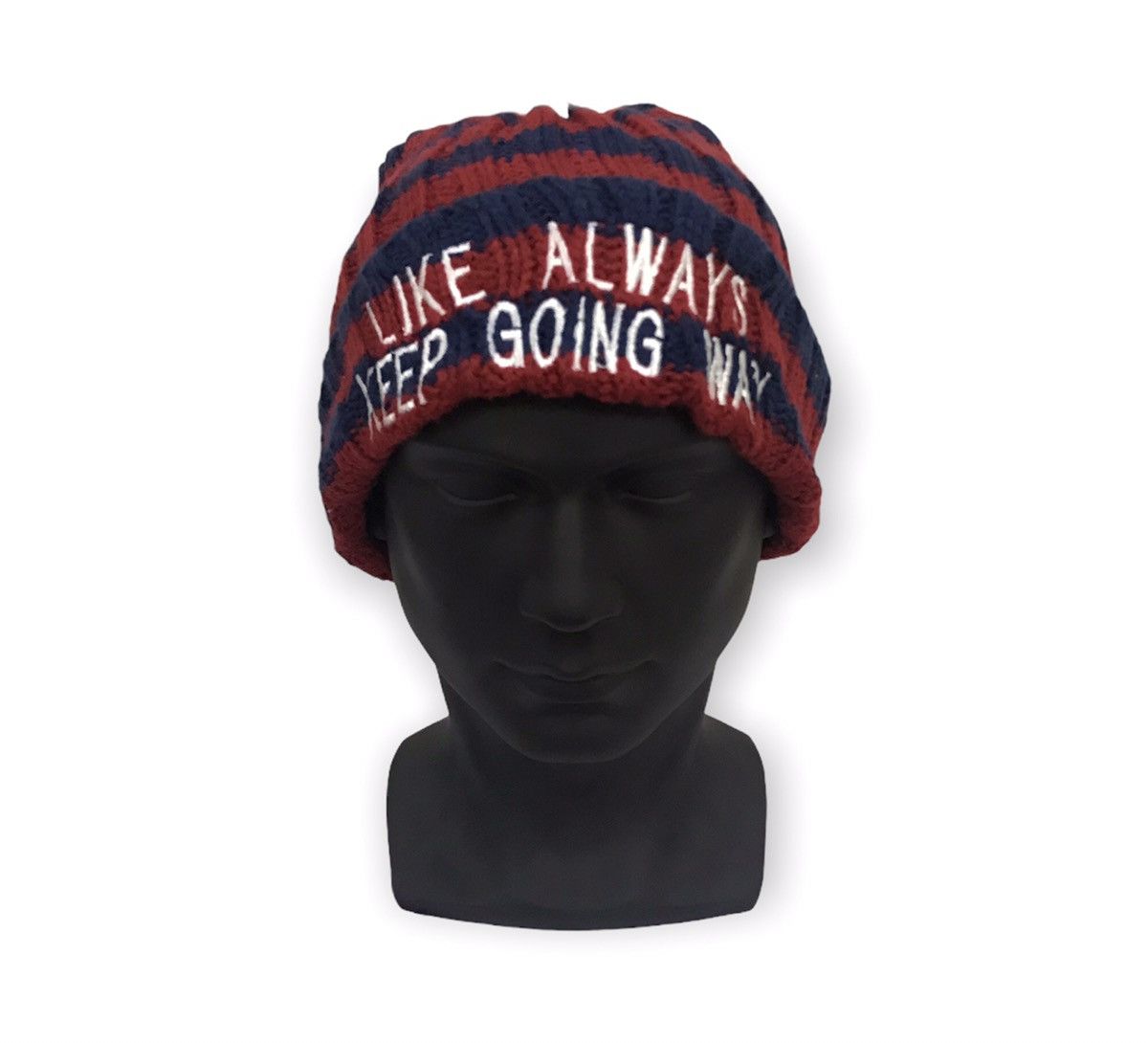 Japanese Brand Japanese Brand Back Number Striped Design Knit Snowcap ...