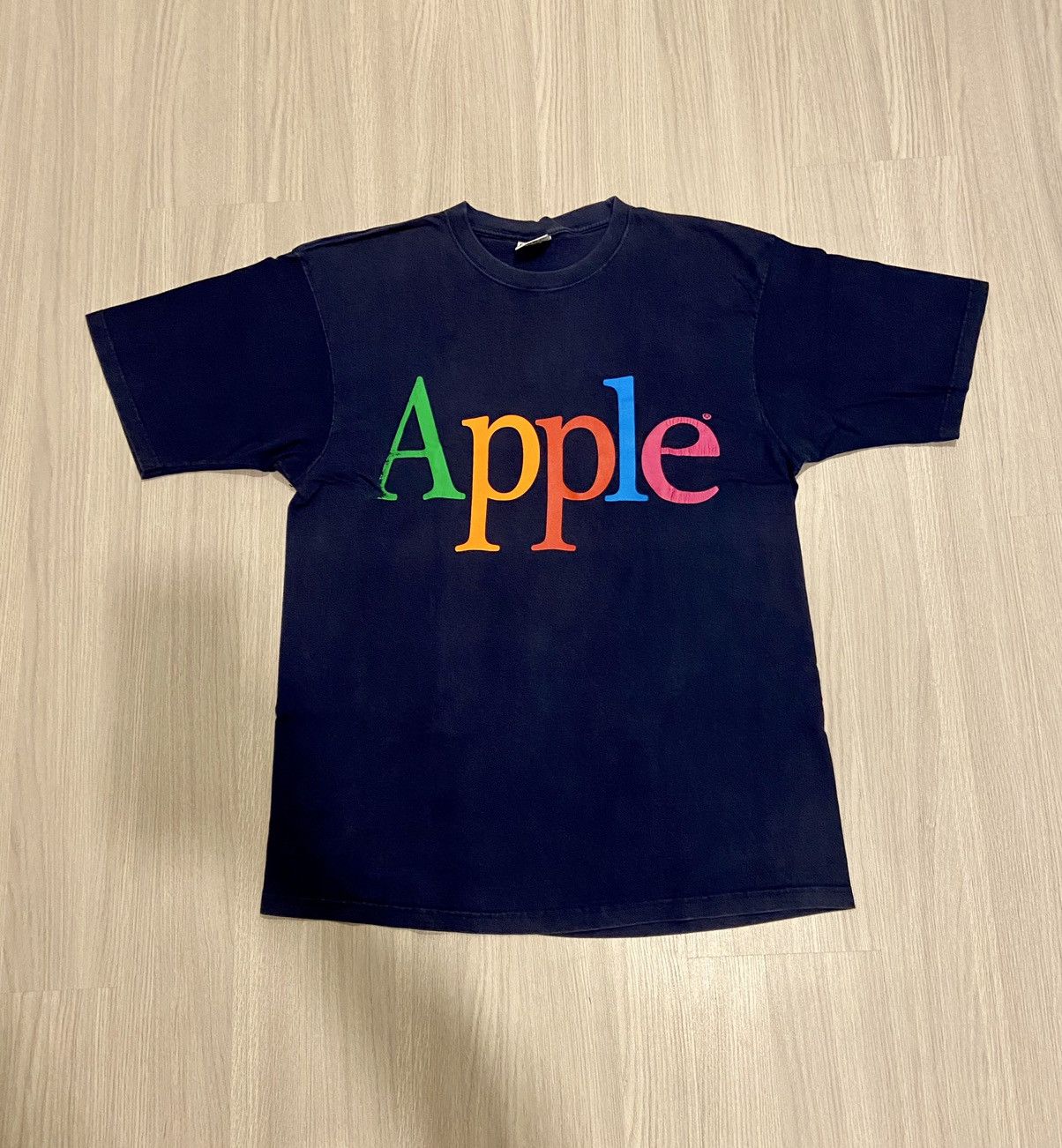 Vintage VINTAGE 90s APPLE LOGO SHIRT BLUE-L | Grailed