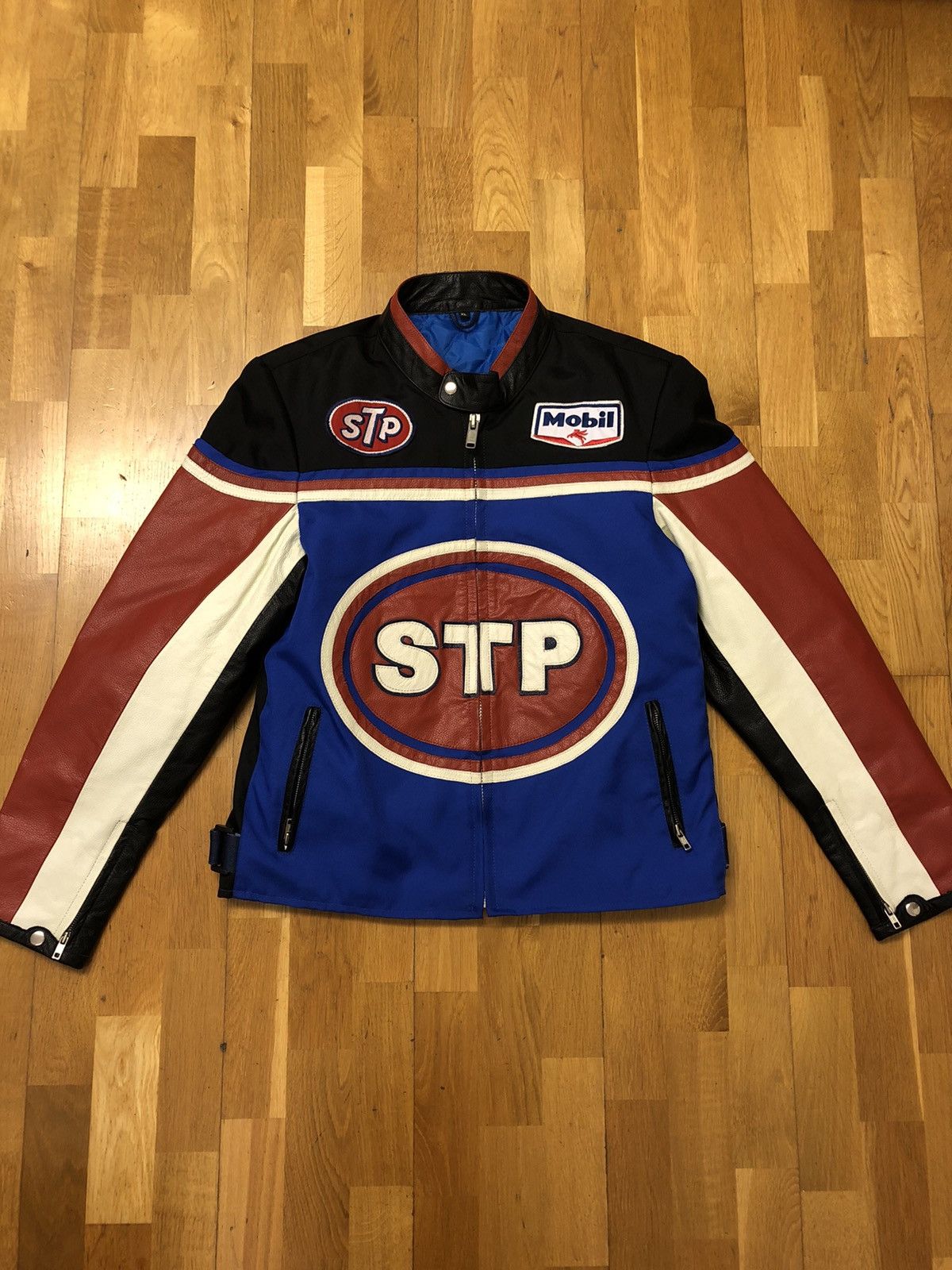 Leather Jacket × MOTO × Racing STP RACING RARE VINTAGE LEATHER JACKET ...