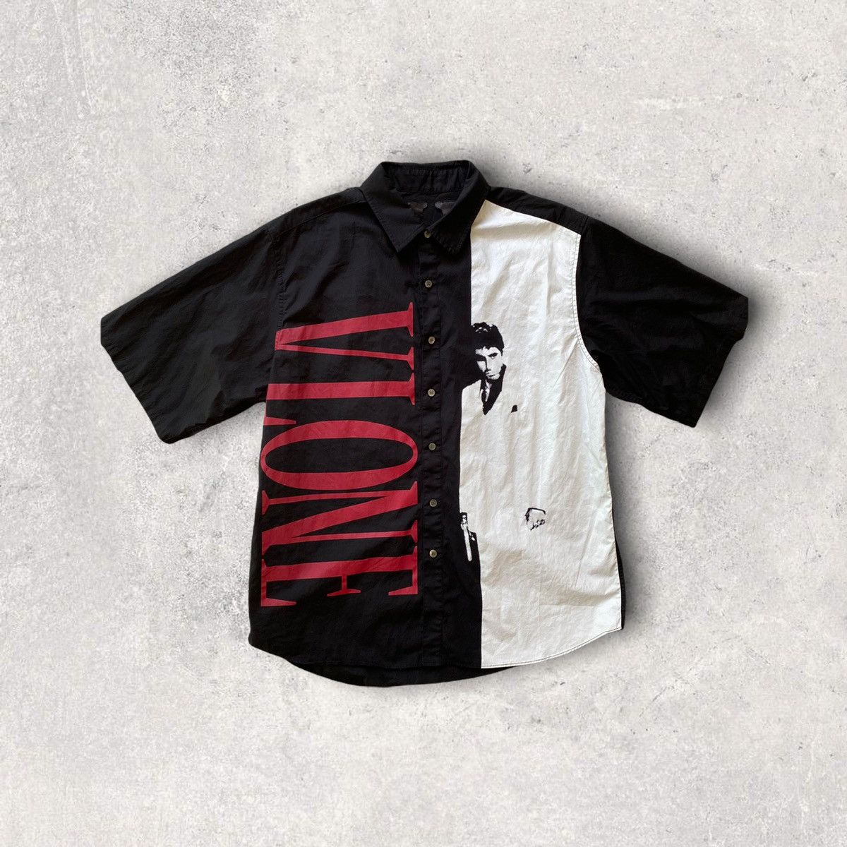 Vlone Vlone Scarface Button Up Tee | Grailed