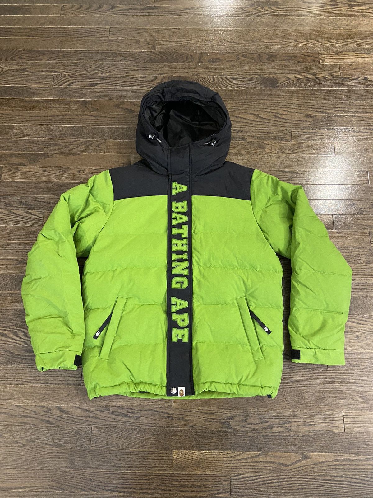 Bape Bape Puffer Jacket Down Fill Winter Coat Embroidered Logo | Grailed