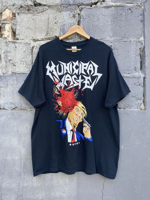 Vintage Vintage 2000 Municipal Waste Donald Trump Walls Of Death Tee ...