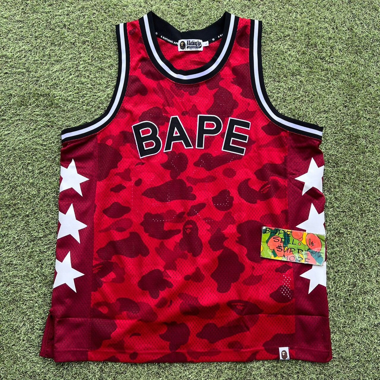 Bape BAPE basketball jersey Red camo | Grailed