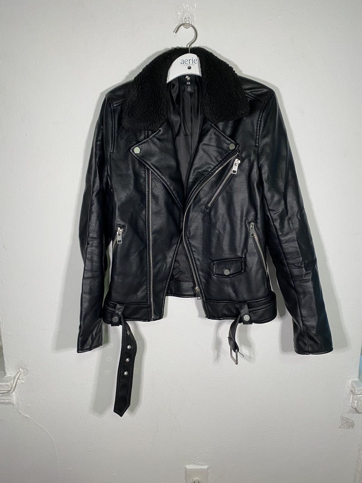 H&M MW x H&M Leather Biker Jacket | Grailed