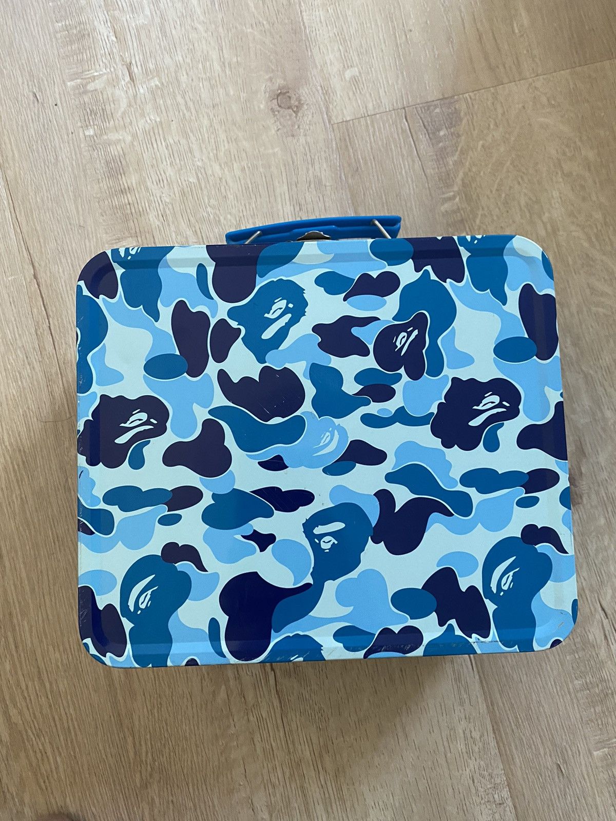 Bape Bape 15th Anniversary Blue ABC Camo Lunchbox | Grailed