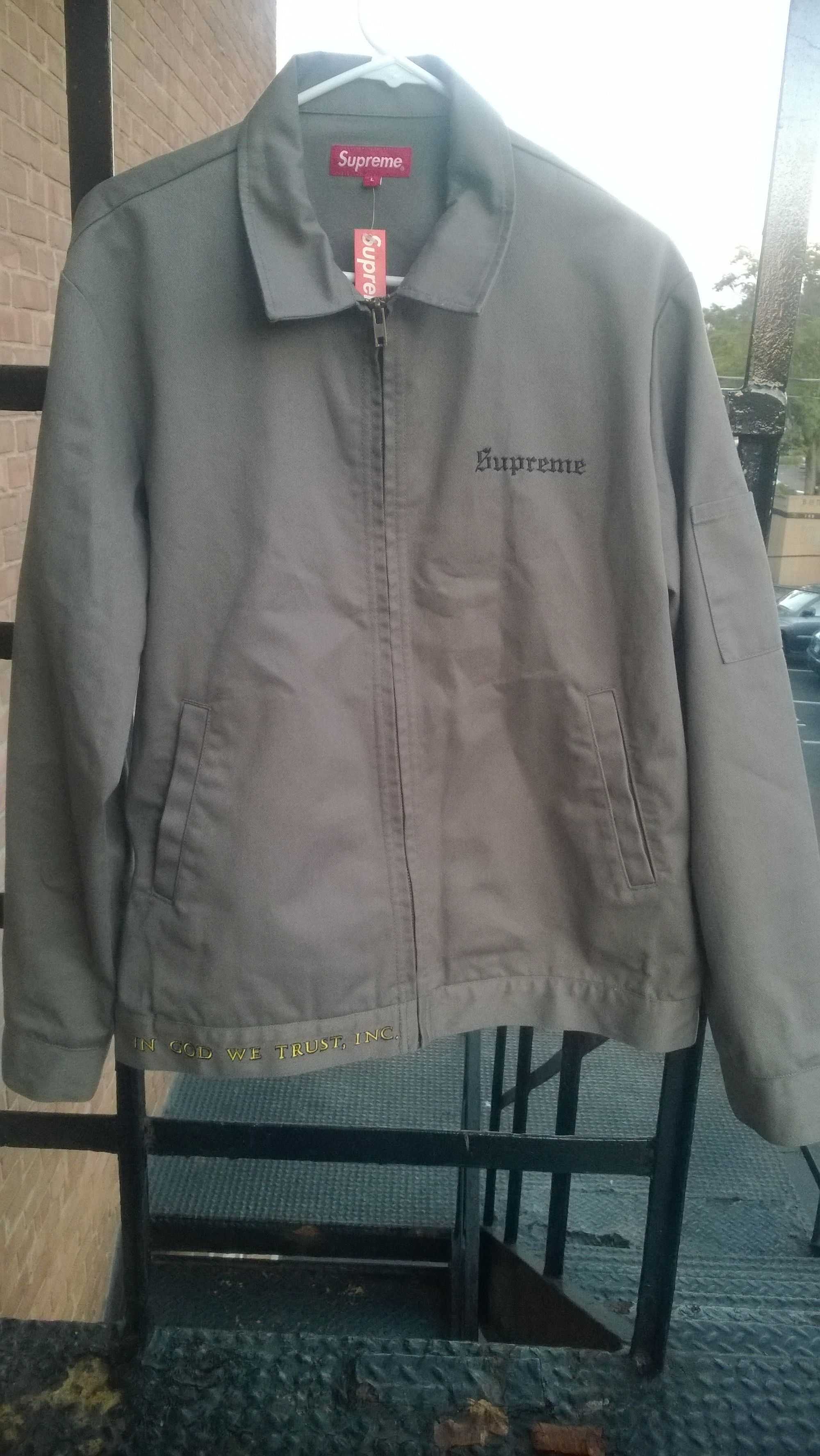 Supreme grey Workers Jacket | Grailed