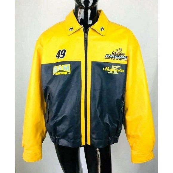 Vintage Leather Nascar Kenny Schrader #49 Schwan's Racing Jacket | Grailed