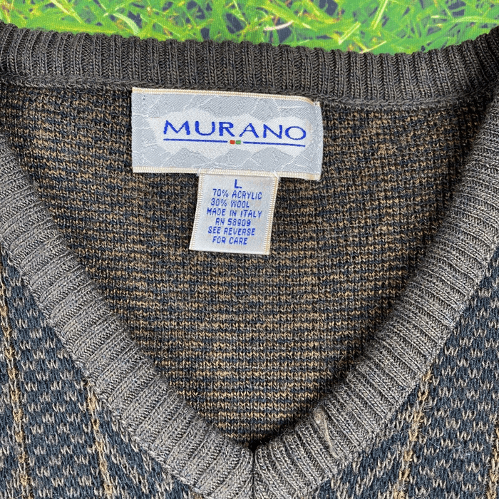 Murano Vintage Murano Italy Wool Blend Sweater Vest herringbone | Grailed