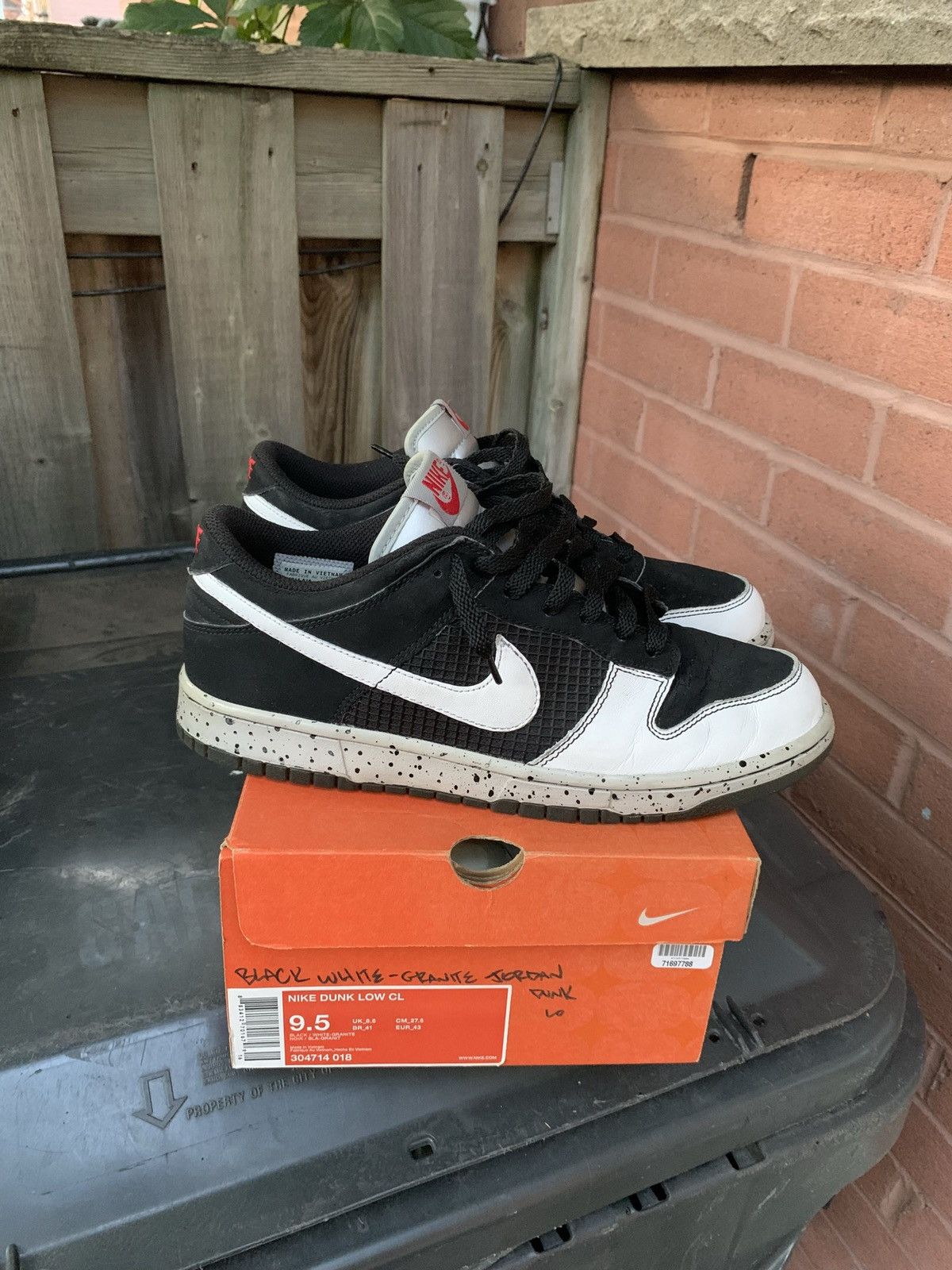 Nike Dunk Low CI Jordan Pack 2006 Black/White Grey Cement | Grailed