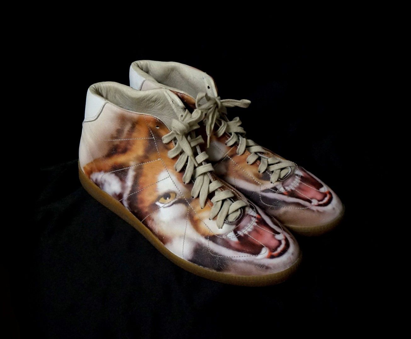 Maison Margiela High Top Tiger Leather GATs Replica MMM White Leather ...