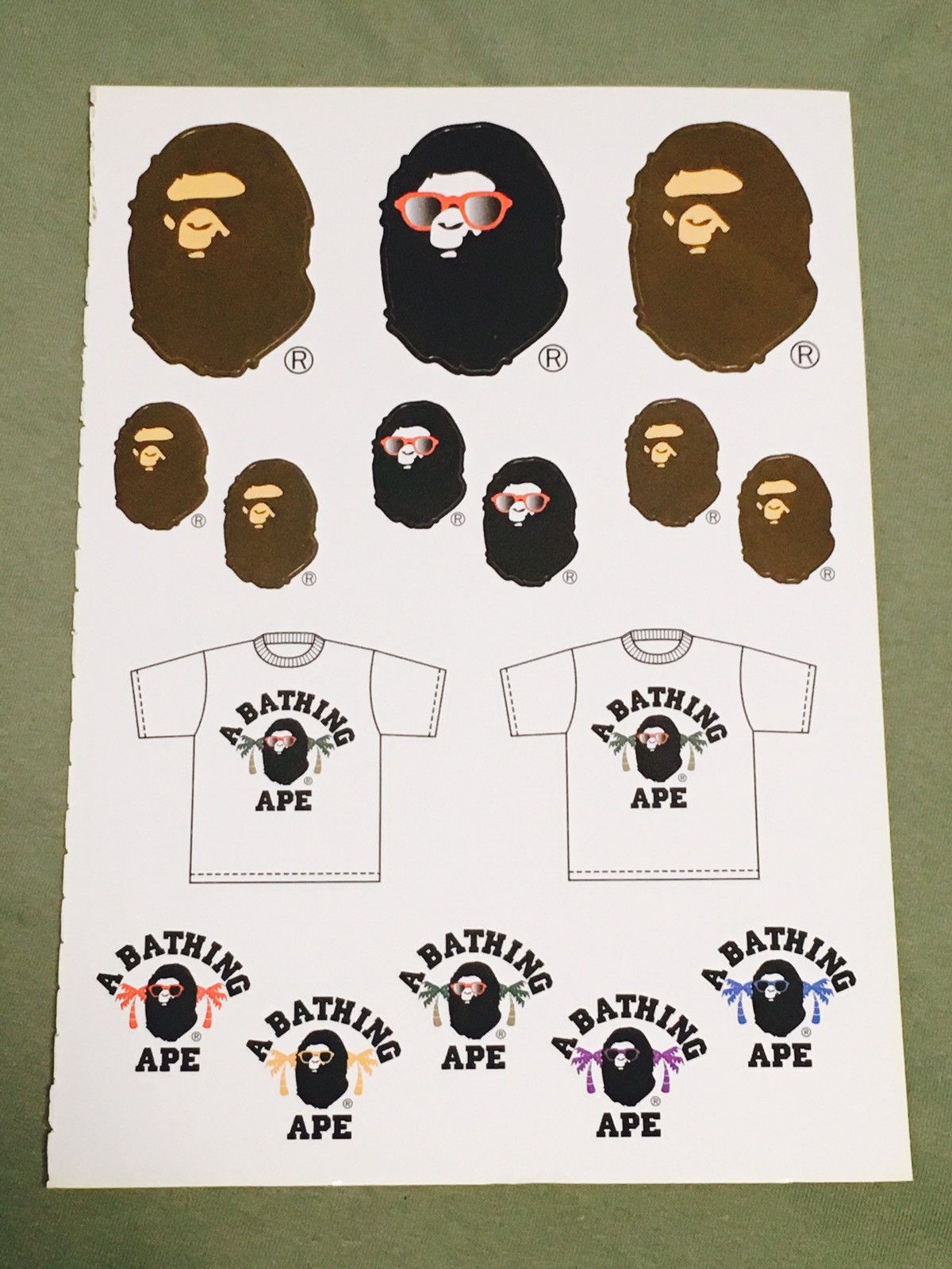 Bape Bape Los Angeles Opening Logo Sticker Sheet | Grailed